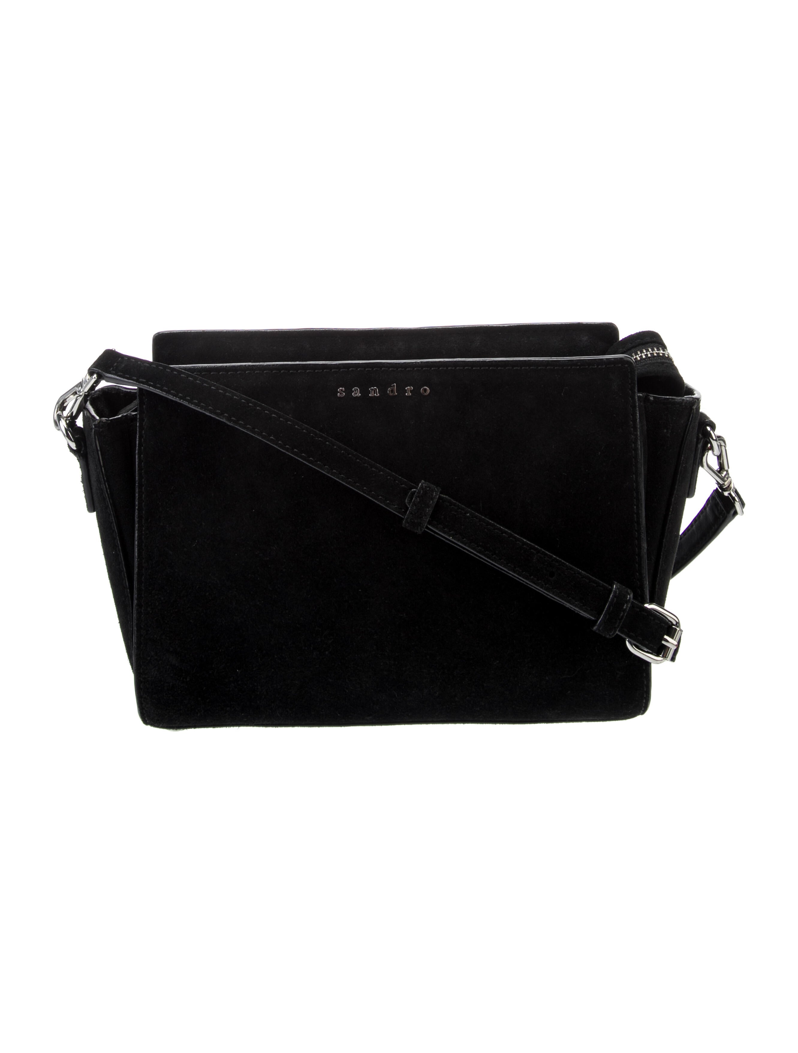 Sandro Small Suede Crossbody Bag - Black Crossbody Bags, Handbags ...