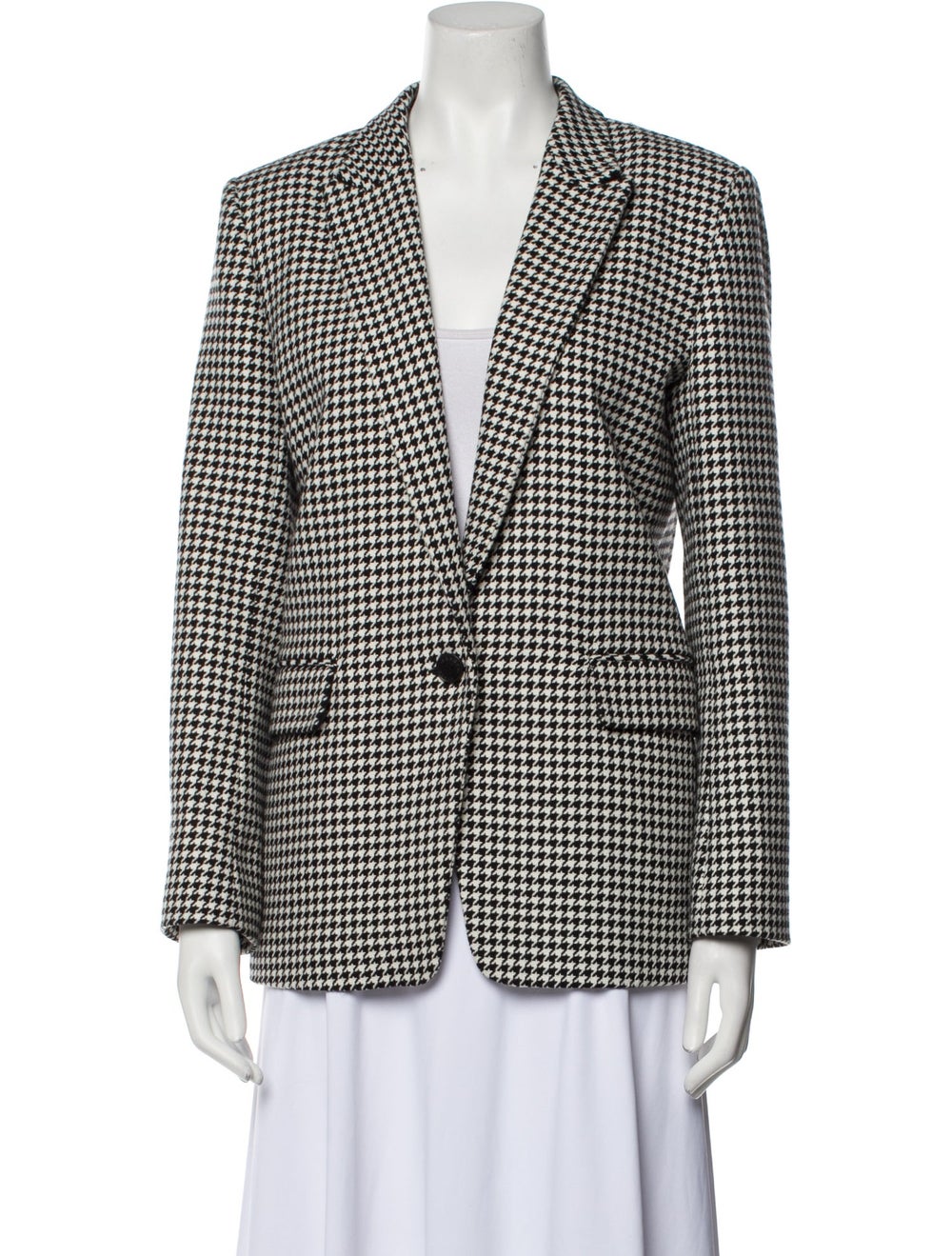 Sandro Houndstooth Print Blazer - Gem