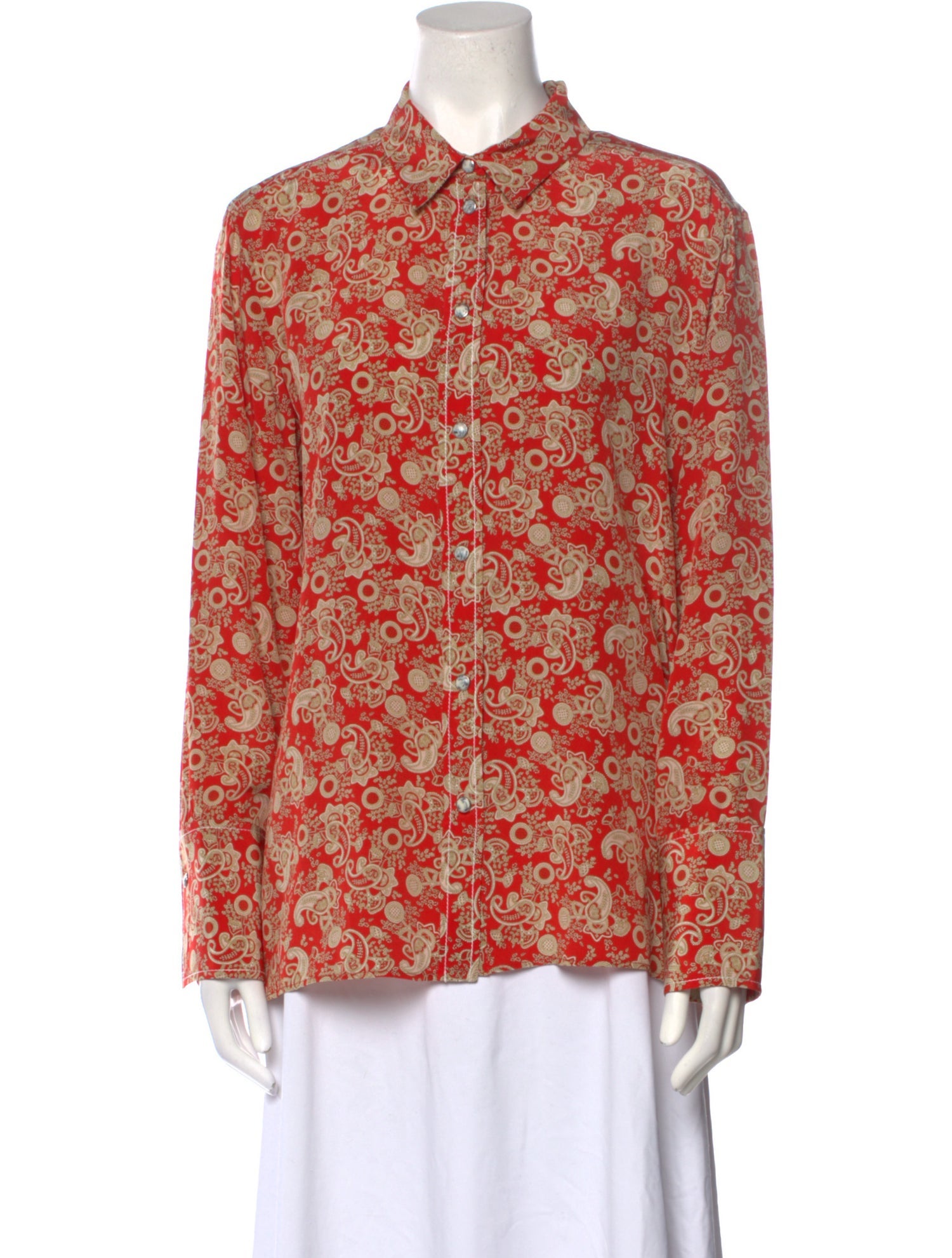 Sandro Silk Floral Print Blouse - Red Tops, Clothing - WS2147783 | The ...