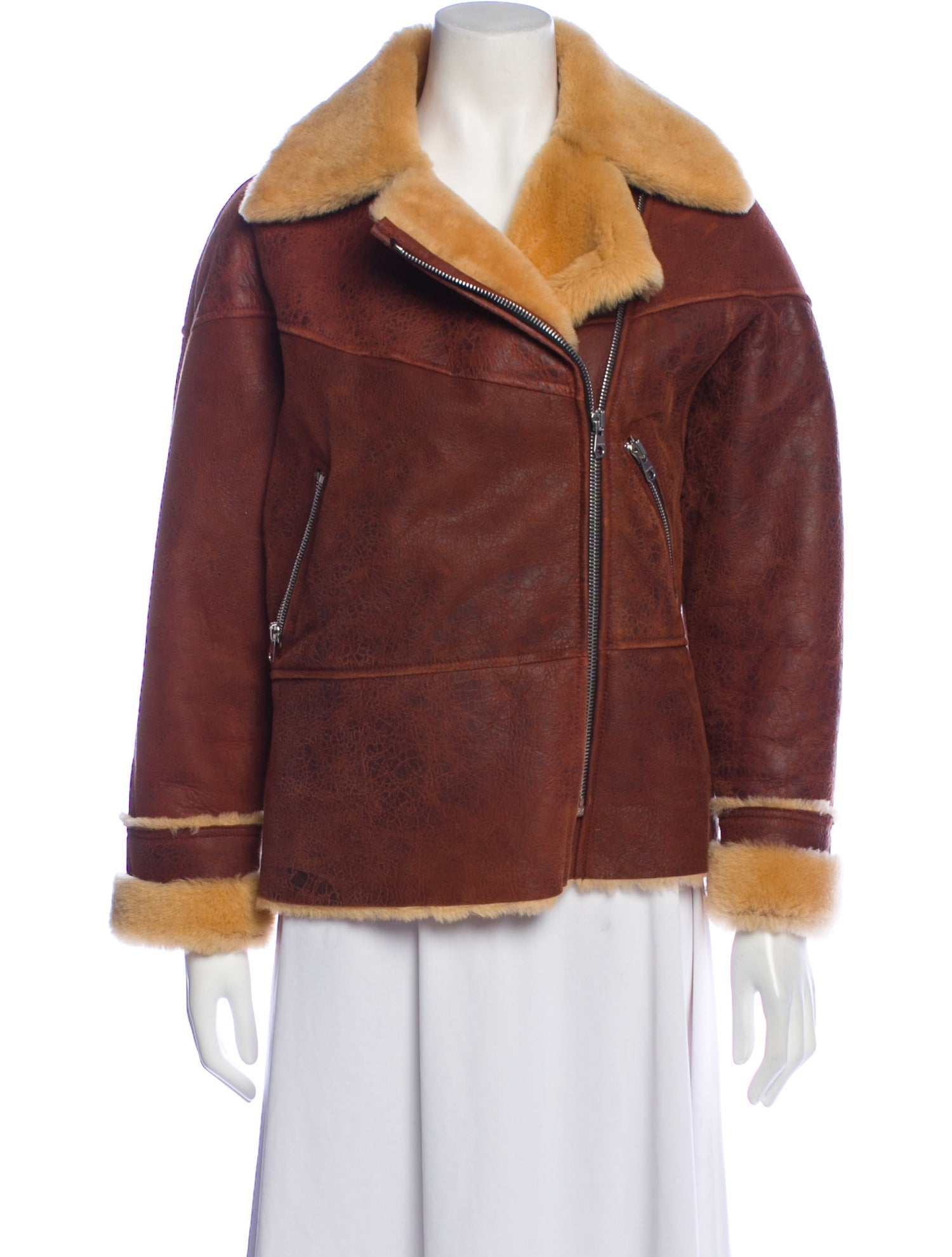 Sandro Shearling Fur Jacket - Brown Jackets, Clothing - WS2149512 | The ...