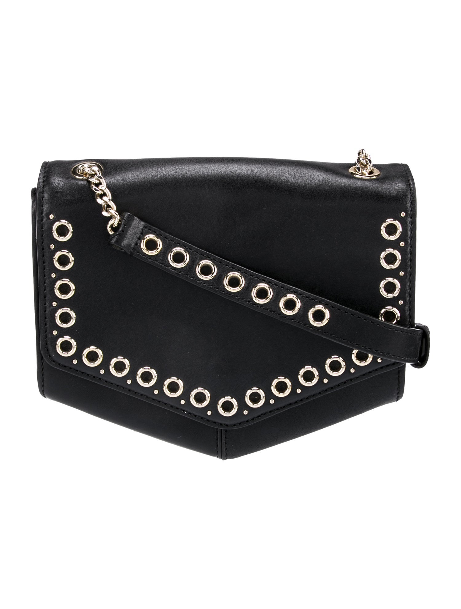 Sandro leather eyelet trim crossbody bag - Black Crossbody Bags ...