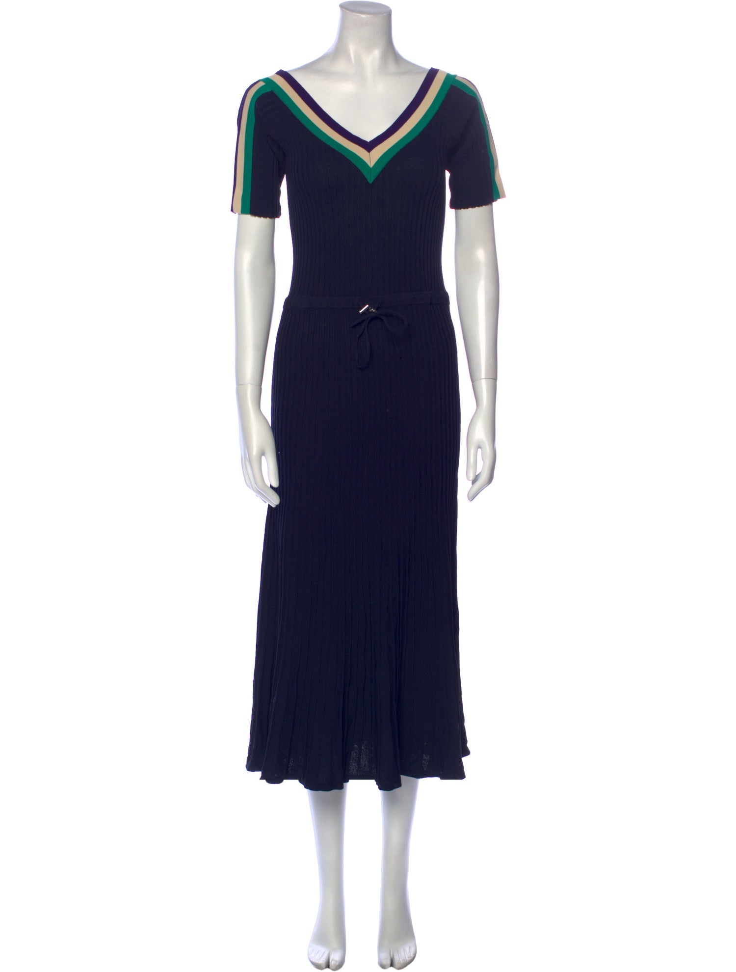 Sandro V-Neck Long Dress - Blue Dresses, Clothing - WS2151832 | The ...