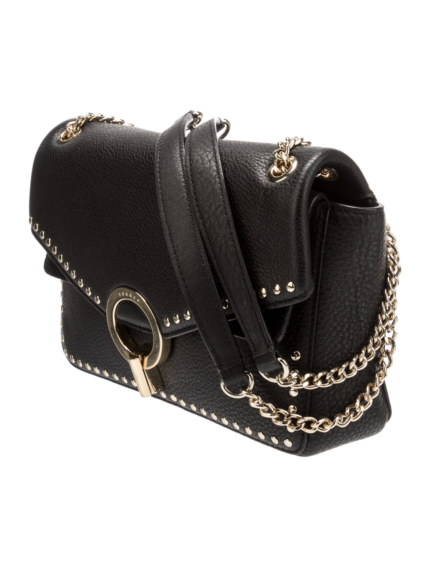 Jimmy Choo Studded Leather Shoulder Bag - Black Shoulder Bags, Handbags ...