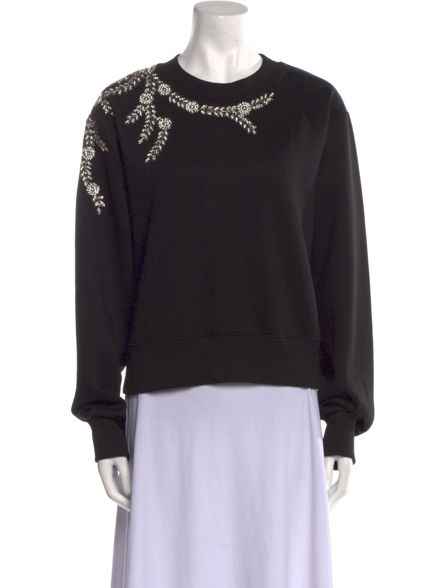 Sandro Crew Neck Long Sleeve Sweatshirt - Black Tops, Clothing ...