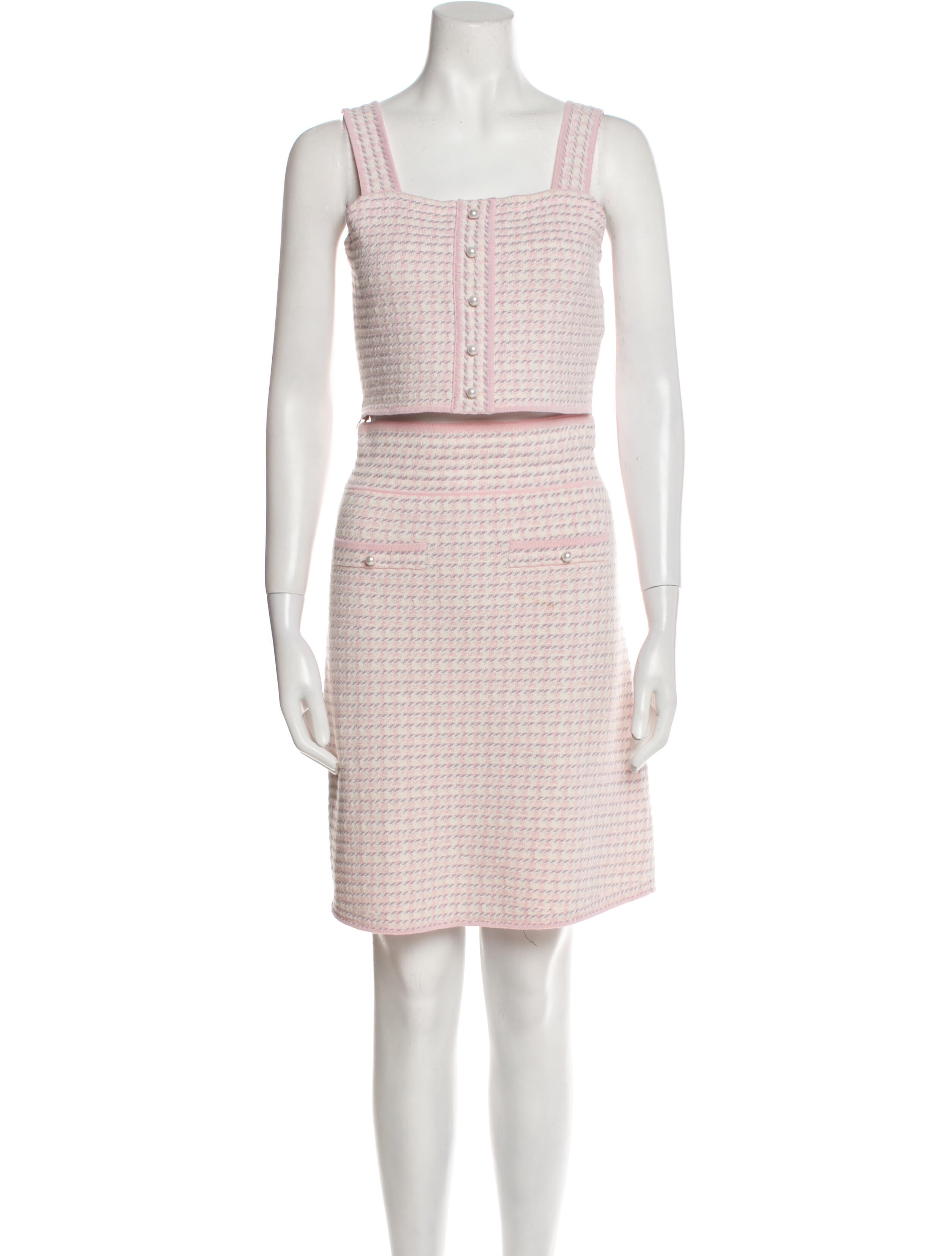 Sandro Houndstooth Print Skirt Set - Pink Suits and Sets, Clothing ...