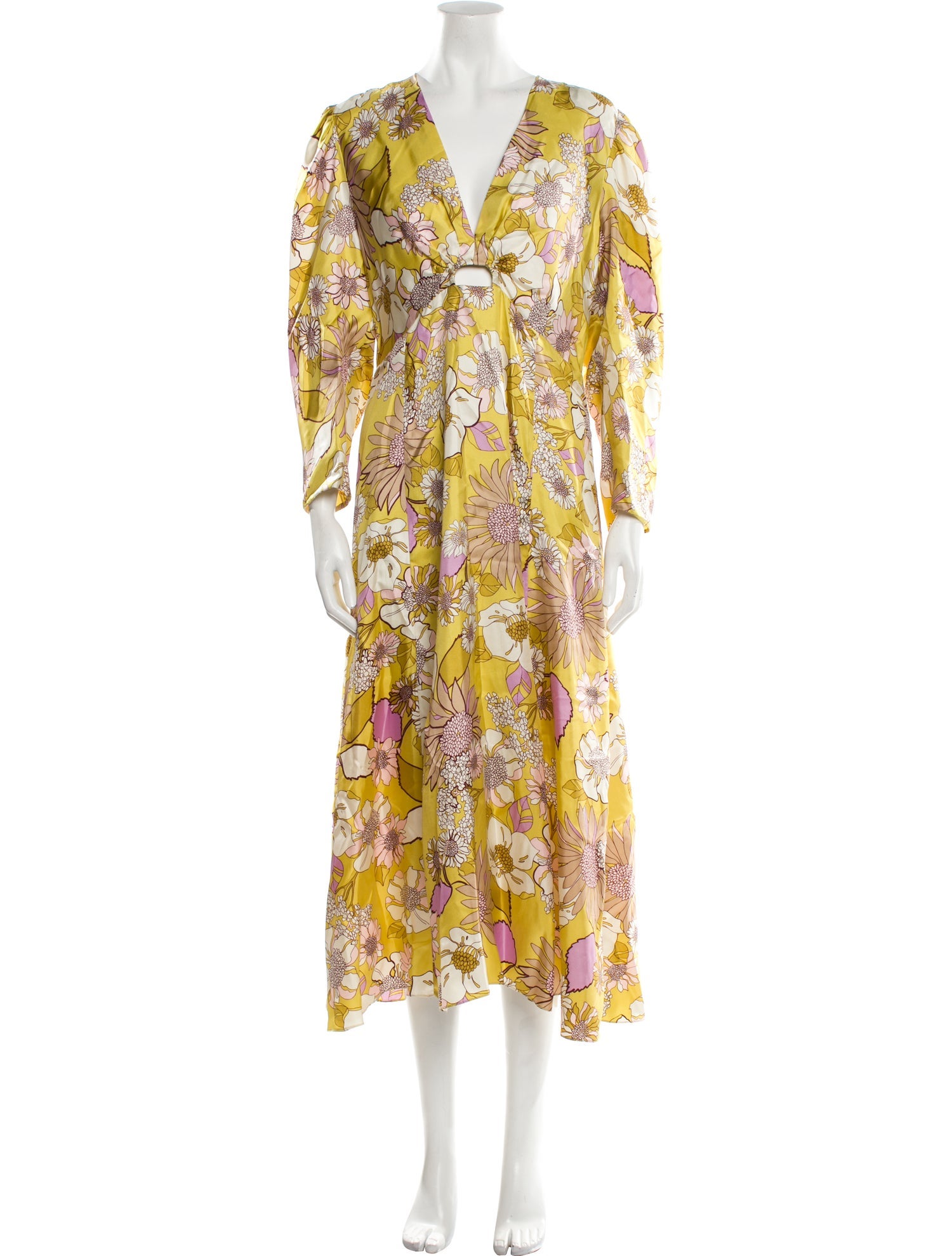 Sandro Silk Long Dress w/ Tags - Yellow Dresses, Clothing - WS2162893 ...