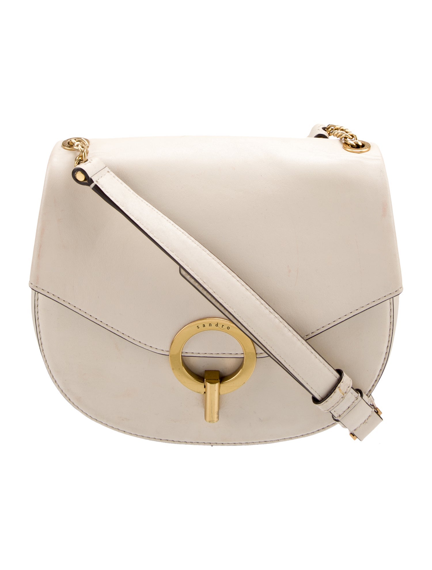 Sandro Leather Pepita Shoulder Bag - Neutrals Crossbody Bags, Handbags ...