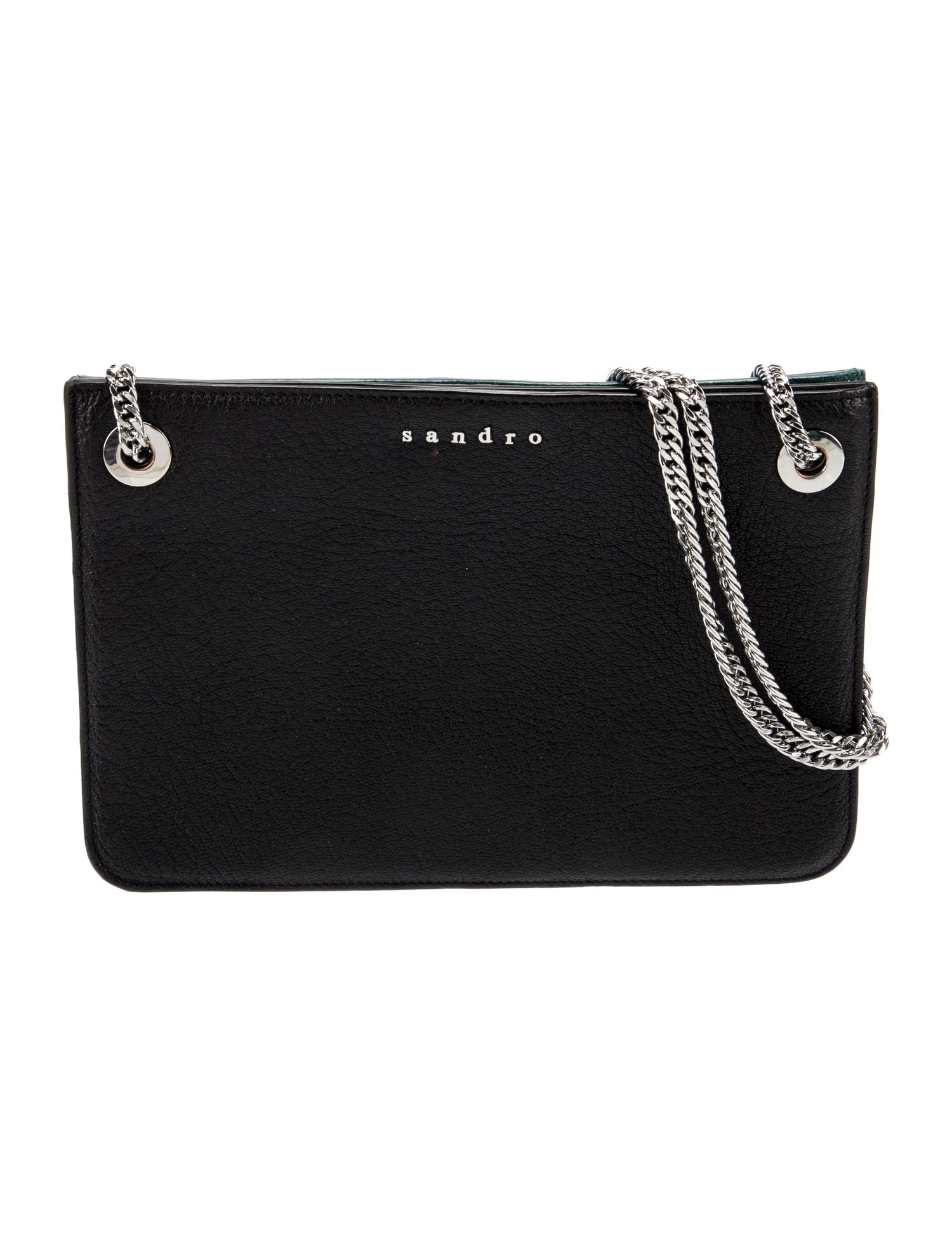 Sandro Leather Chain Link Shoulder Bag - Black Shoulder Bags, Handbags ...