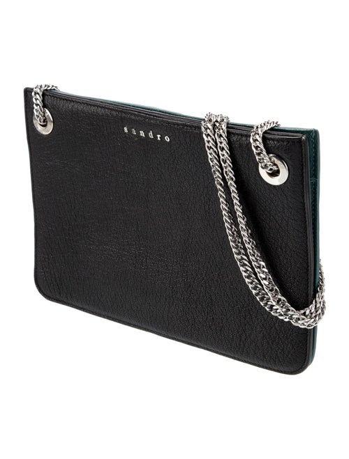 Sandro Leather Chain Link Shoulder Bag - Black Shoulder Bags, Handbags ...