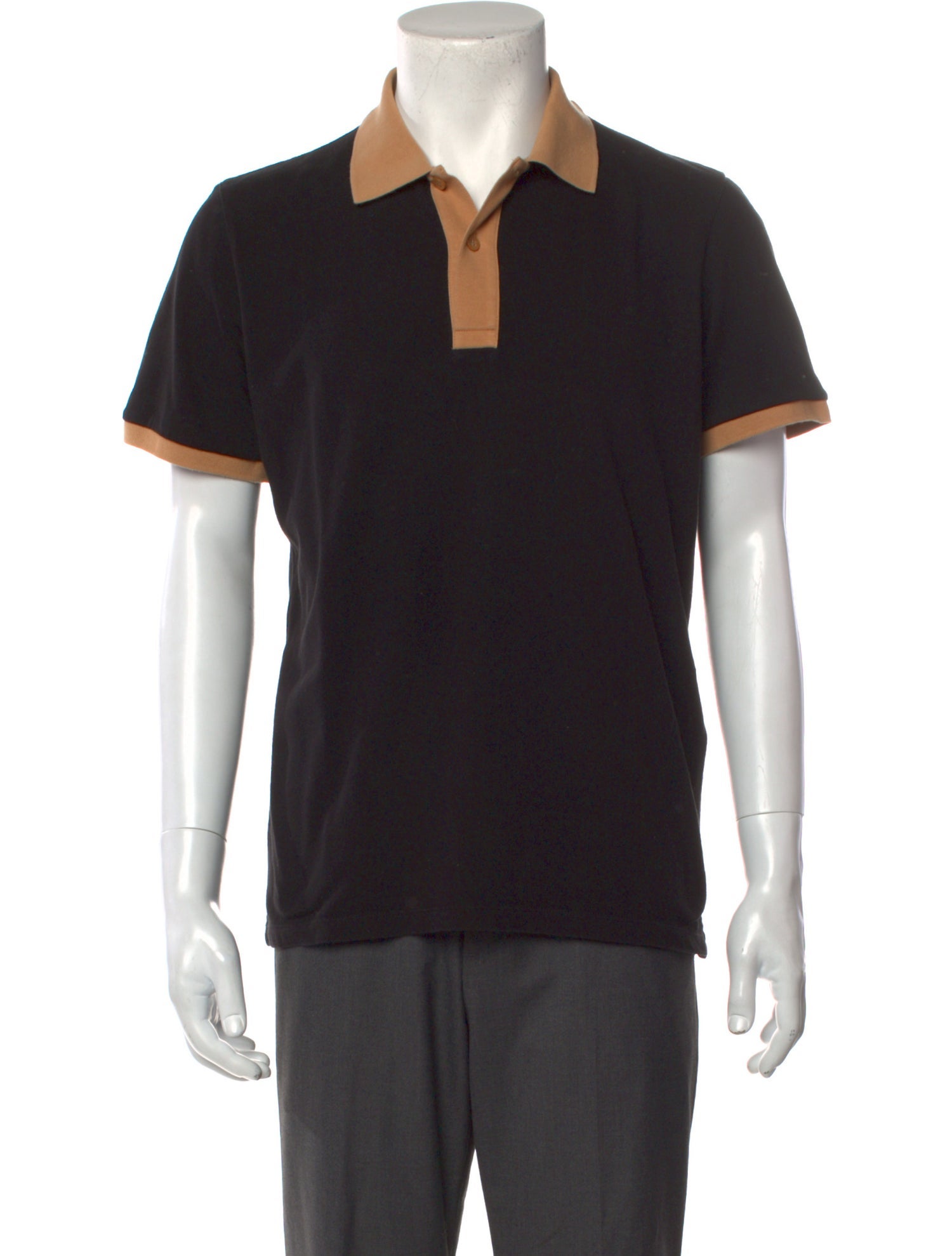 Sandro V-Neck Short Sleeve Polo Shirt - Black Polos, Clothing ...