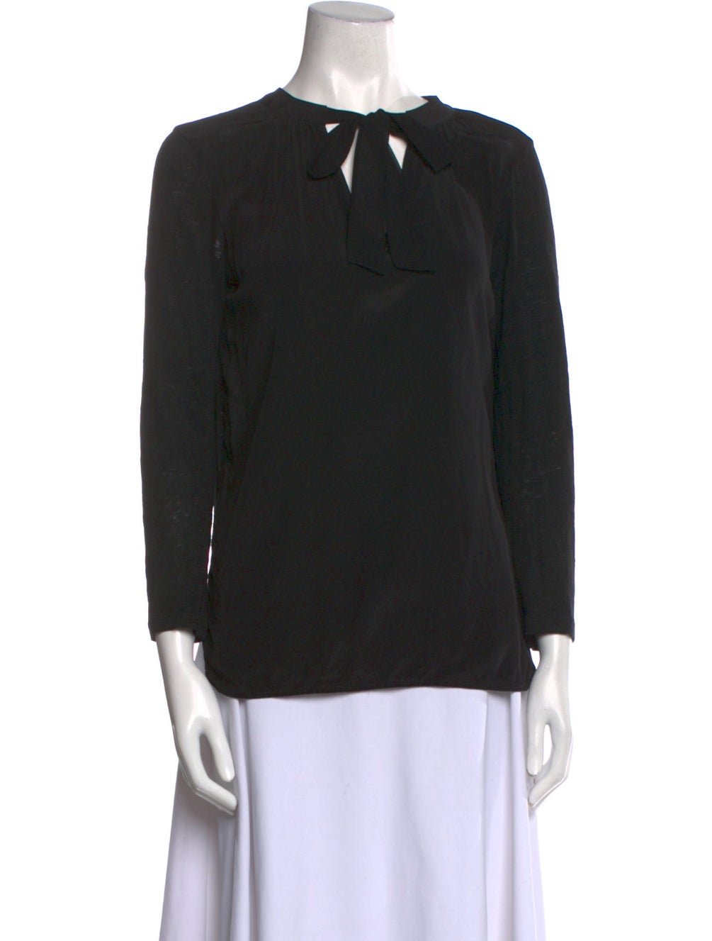 Sandro Silk Crew Neck Blouse - Black Tops, Clothing - WS2166046 | The ...