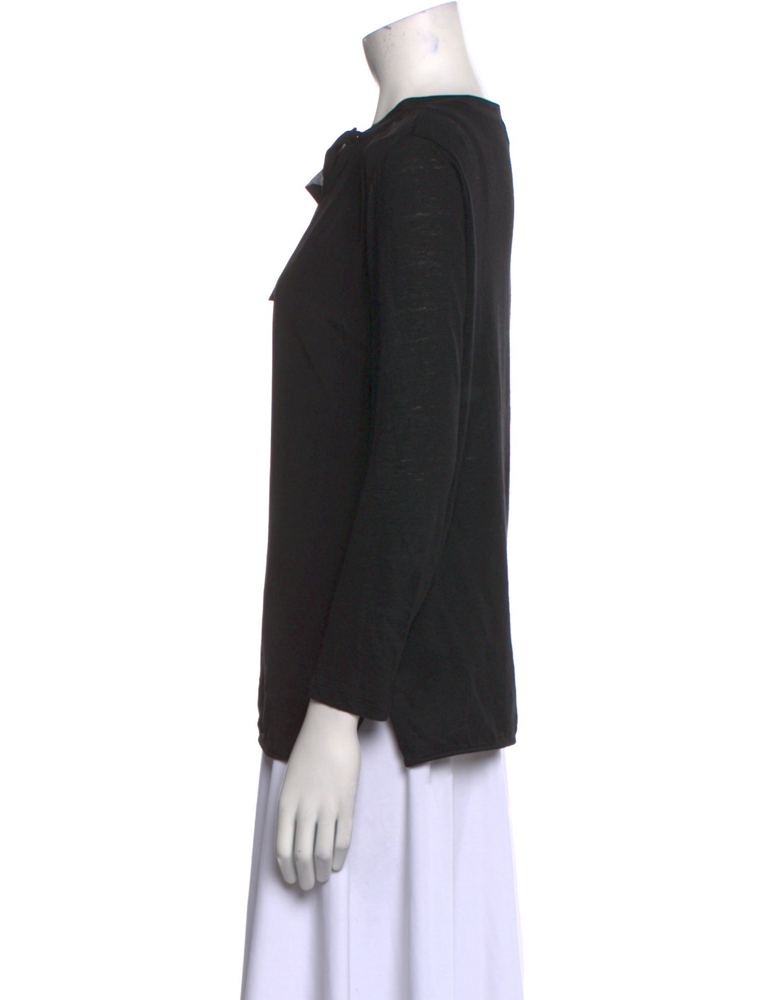 Sandro Silk Crew Neck Blouse - Black Tops, Clothing - WS2166046 | The ...