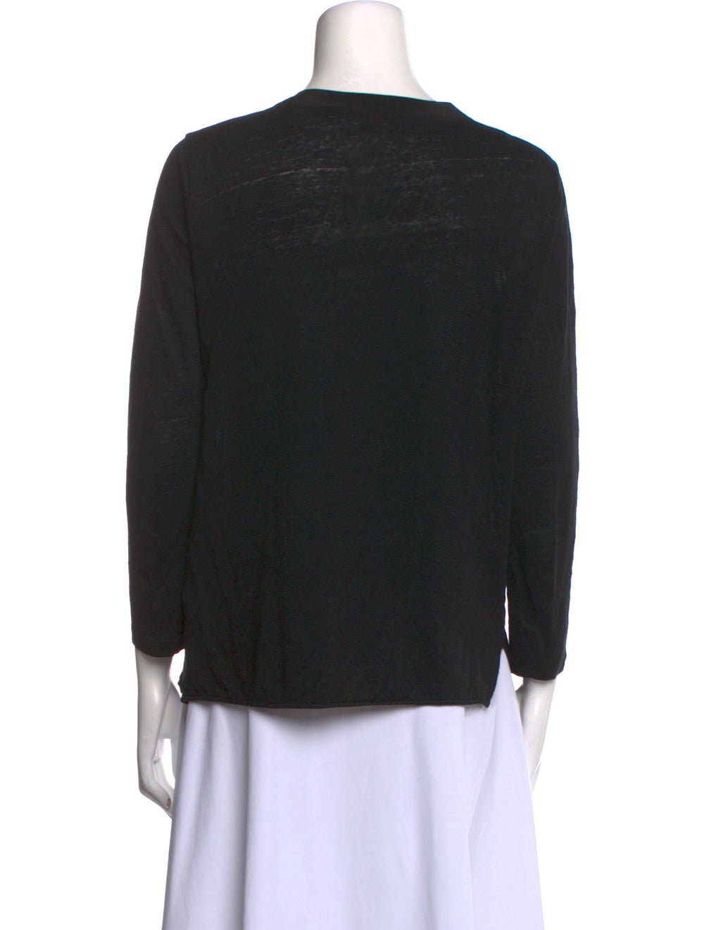 Sandro Silk Crew Neck Blouse - Black Tops, Clothing - WS2166046 | The ...