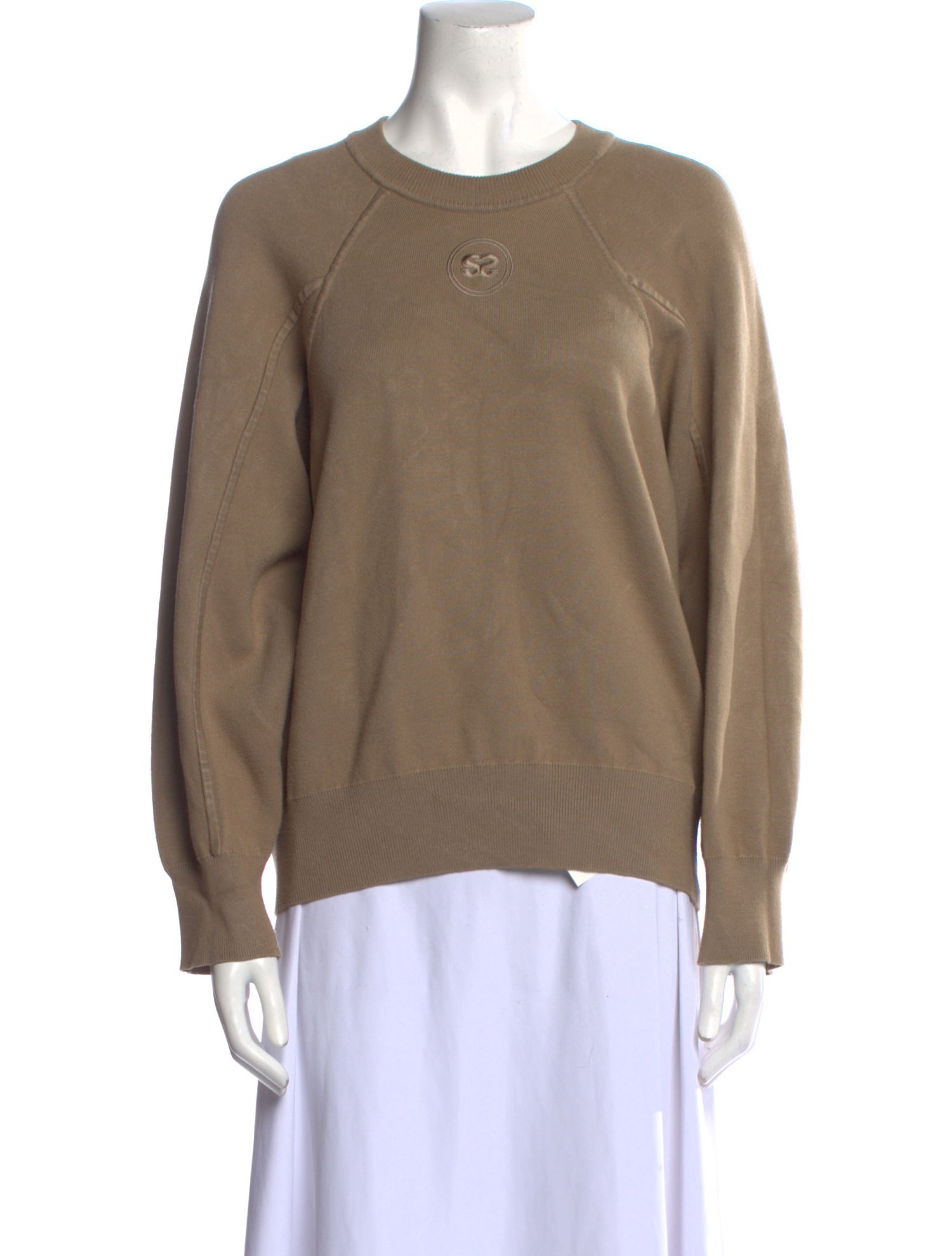 Sandro Crew Neck Long Sleeve Sweatshirt - Brown Tops, Clothing ...