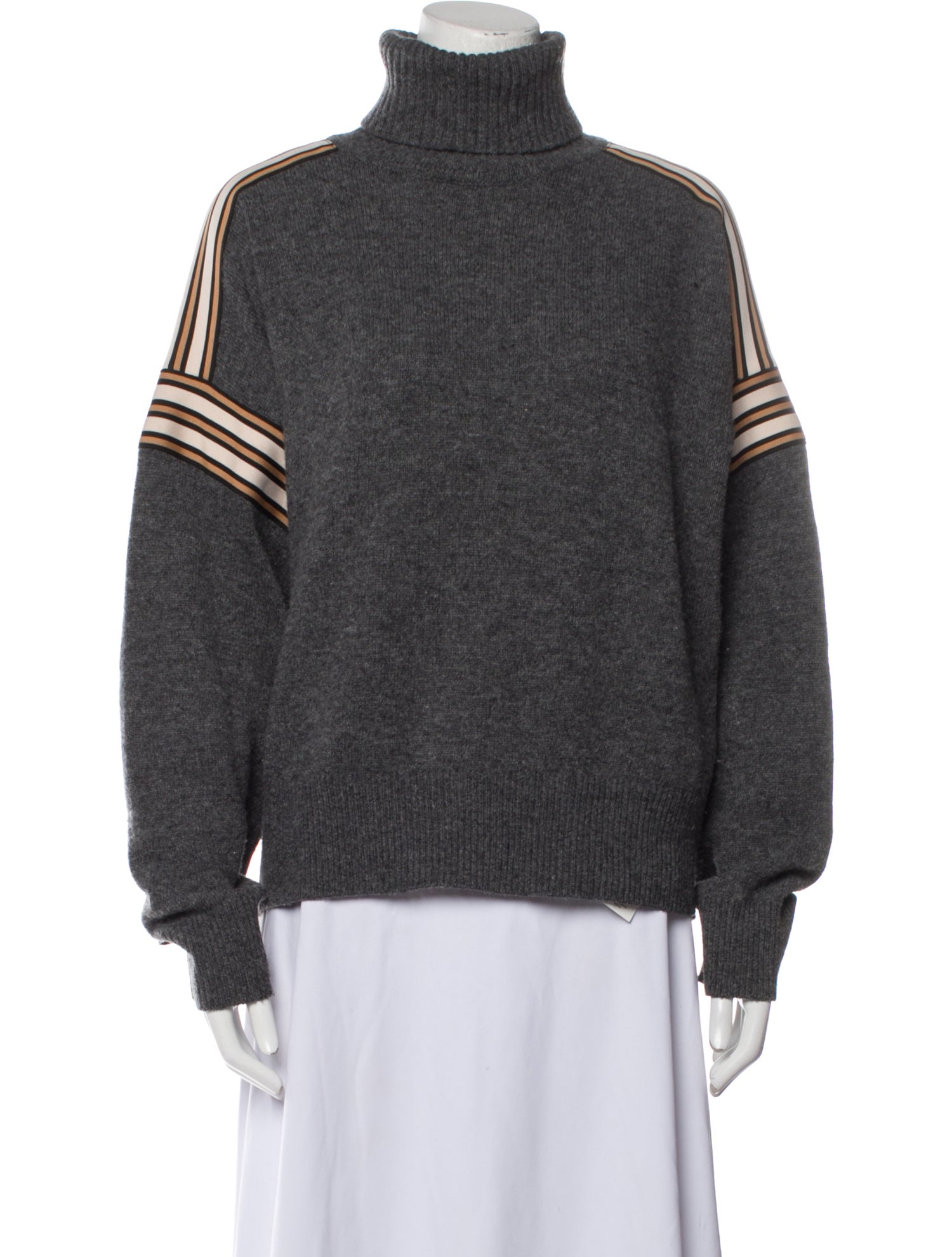 Sandro Wool Striped Sweater - Grey Knitwear, Clothing - WS2167756 | The ...