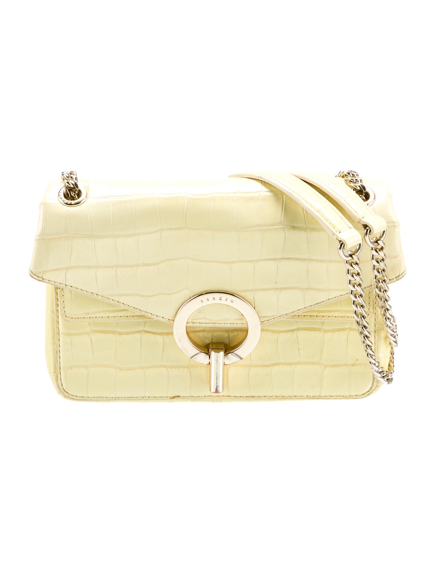 Sandro Leather Shoulder Bag - Yellow Shoulder Bags, Handbags ...