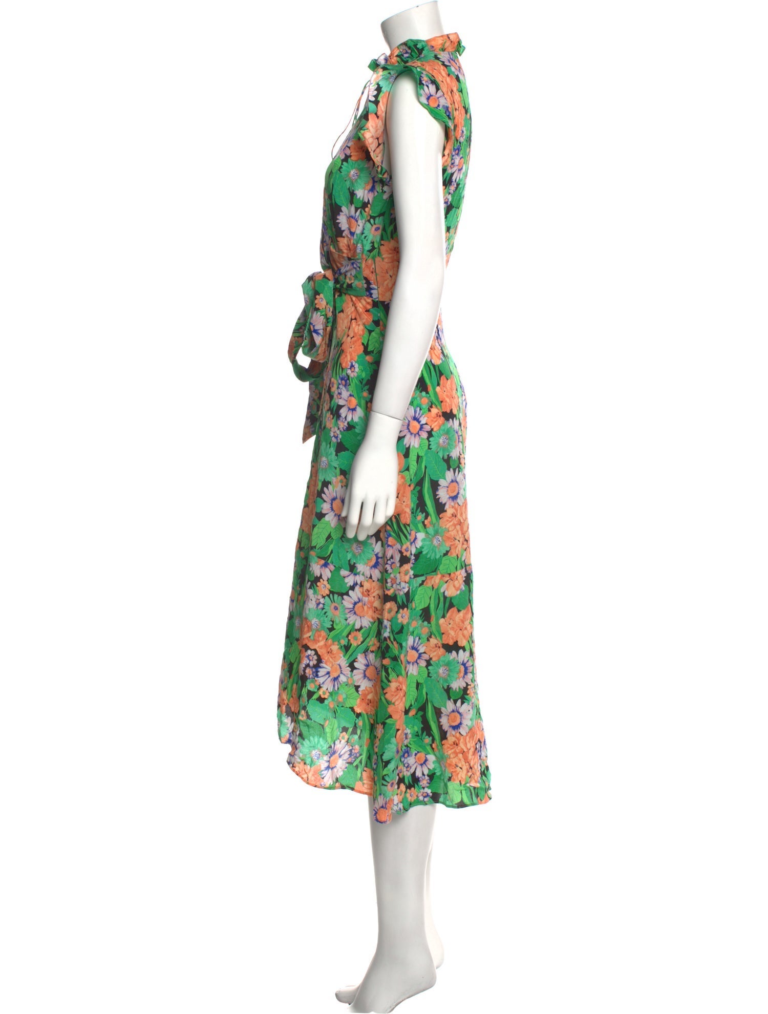 Beulah London Beulah Silk Long Dress - Green Dresses, Clothing ...