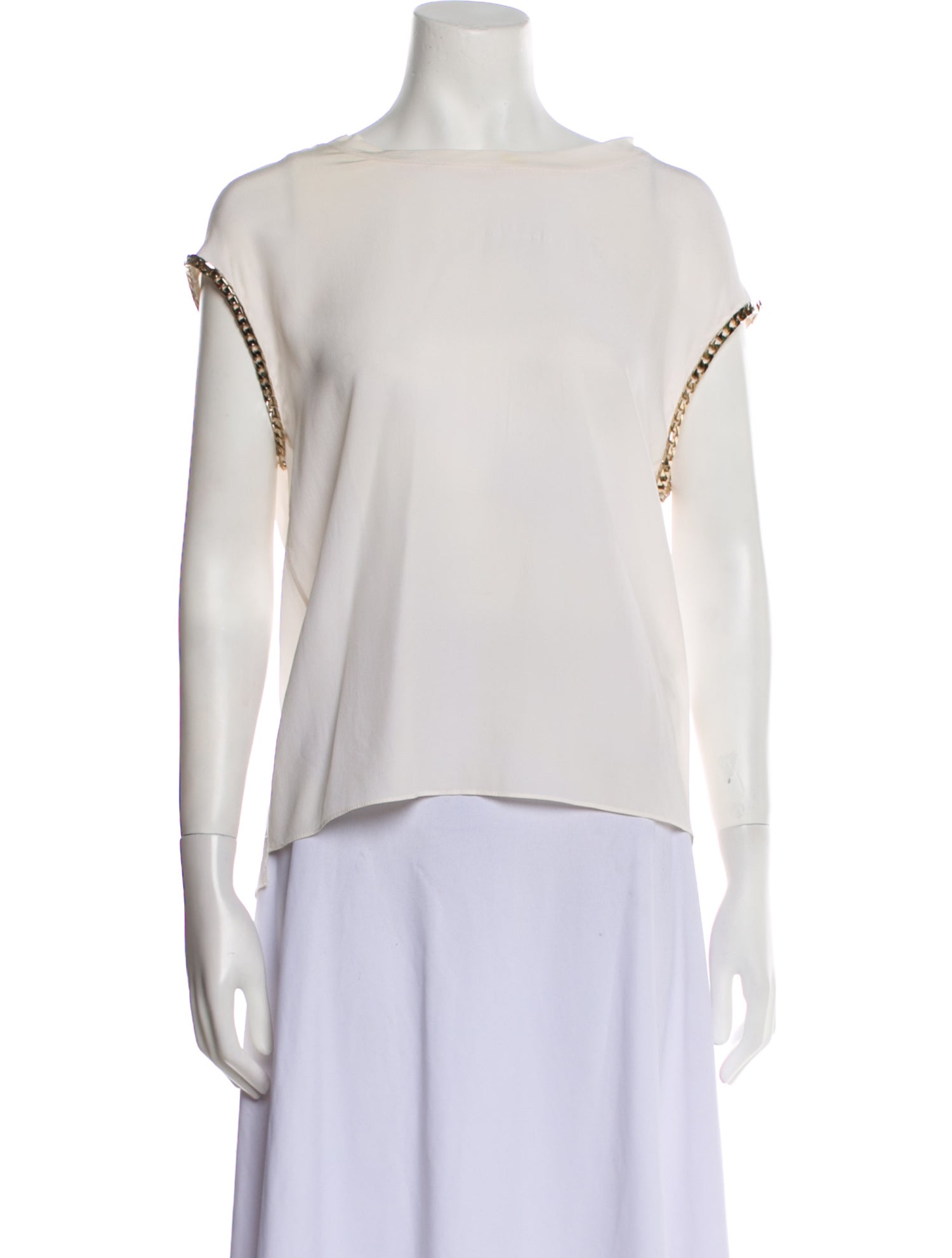 Sandro Silk Bateau Neckline Top - Neutrals Tops, Clothing - WS2173285 ...
