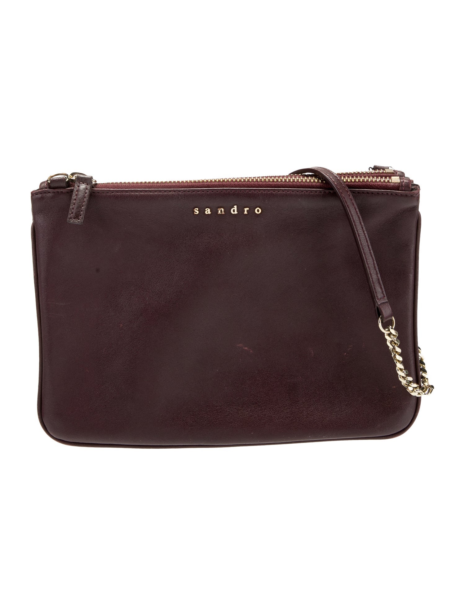 Sandro Leather Crossbody Bag - Burgundy Crossbody Bags, Handbags ...