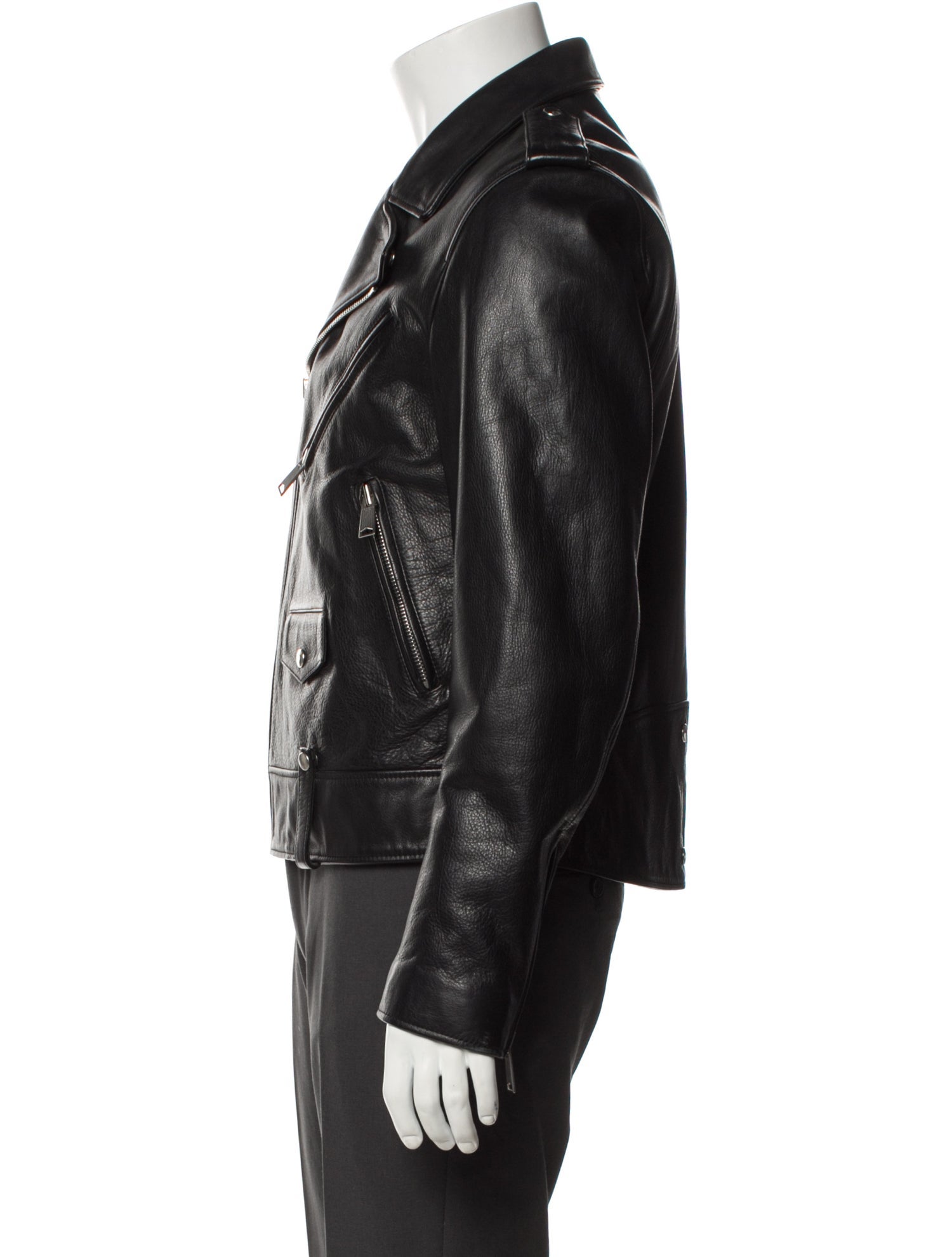 Sandro Calfskin Moto Jacket - Black Outerwear, Clothing - WS2177770 ...
