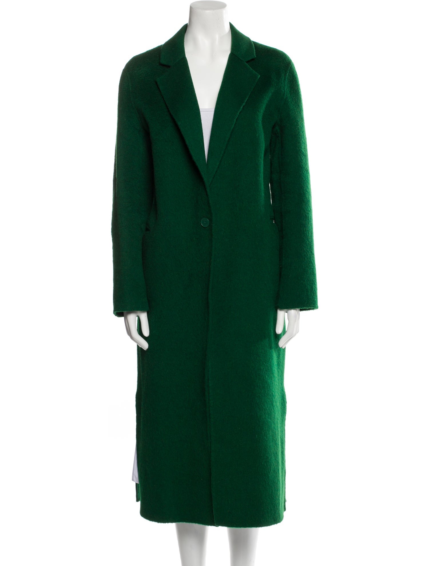 Sandro Silk Peacoat - Green Coats, Clothing - WS2178175 | The RealReal