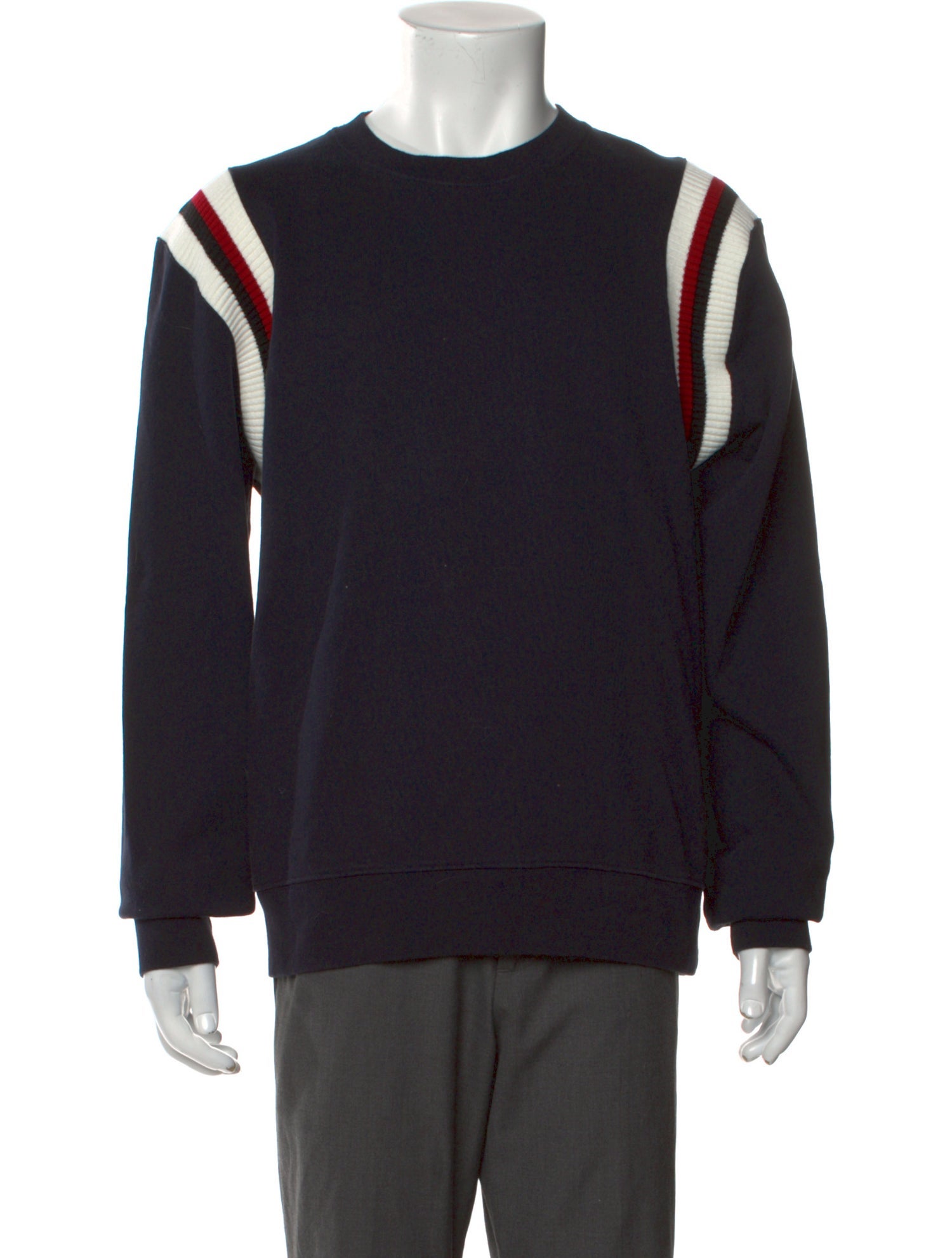 Sandro Striped Crew Neck Sweatshirt - Black Sweatshirts & Hoodies ...