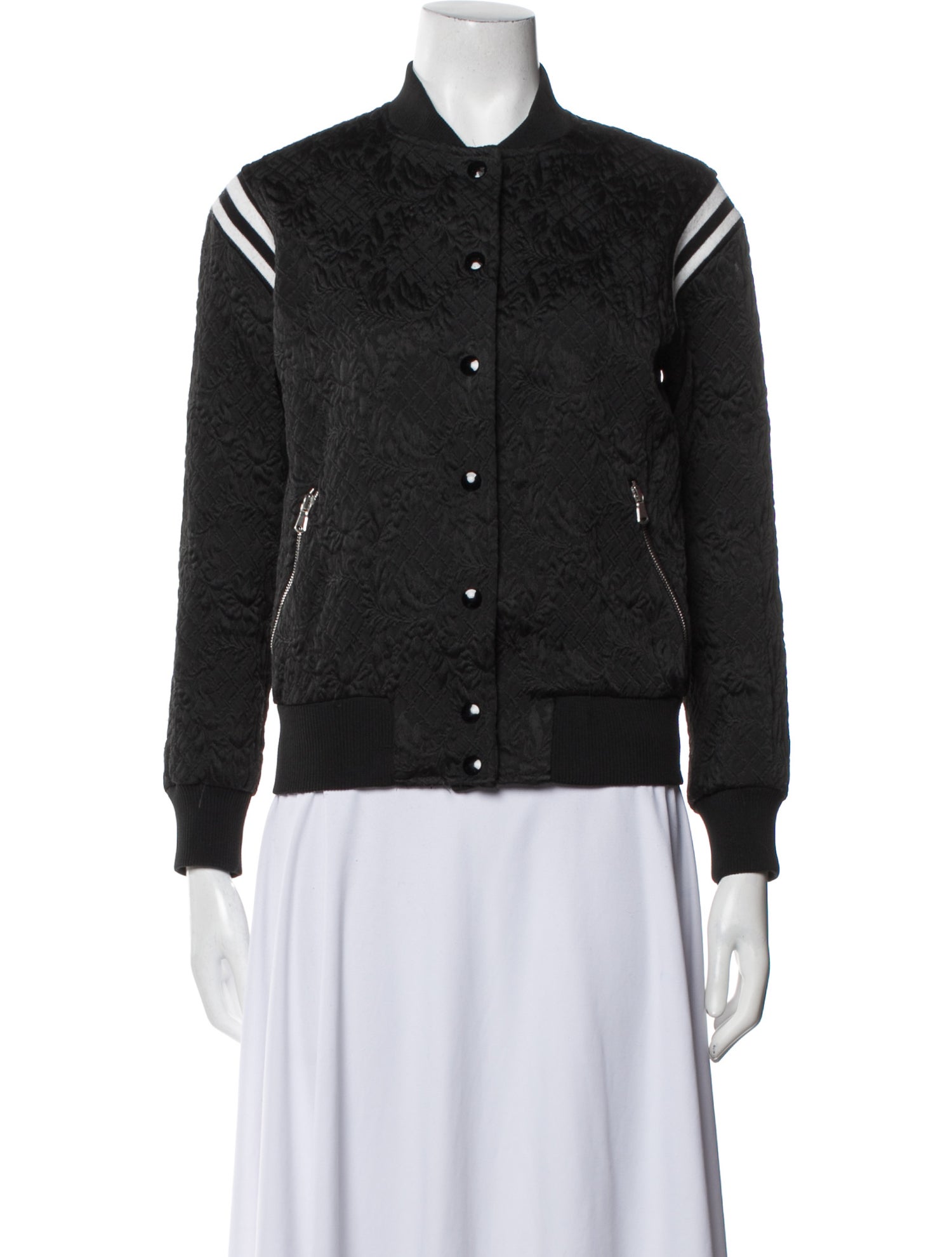 Sandro Striped Bomber Jacket - Black Jackets, Clothing - WS2182022 ...