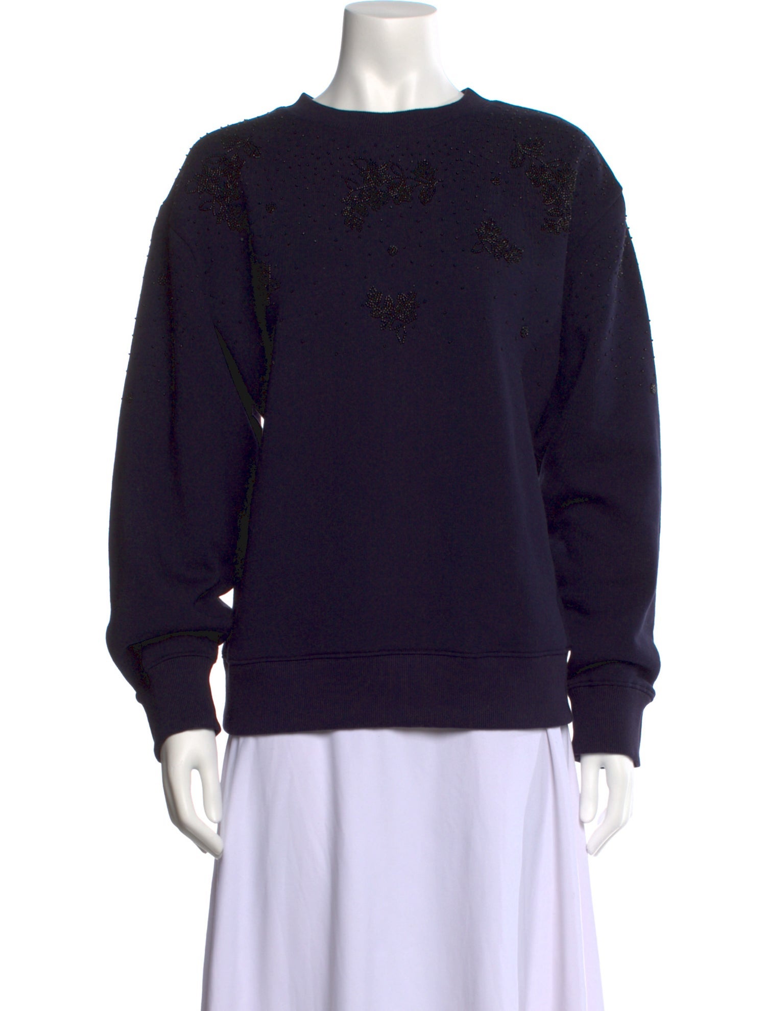 Sandro Crew Neck Long Sleeve Sweatshirt - Blue Tops, Clothing ...