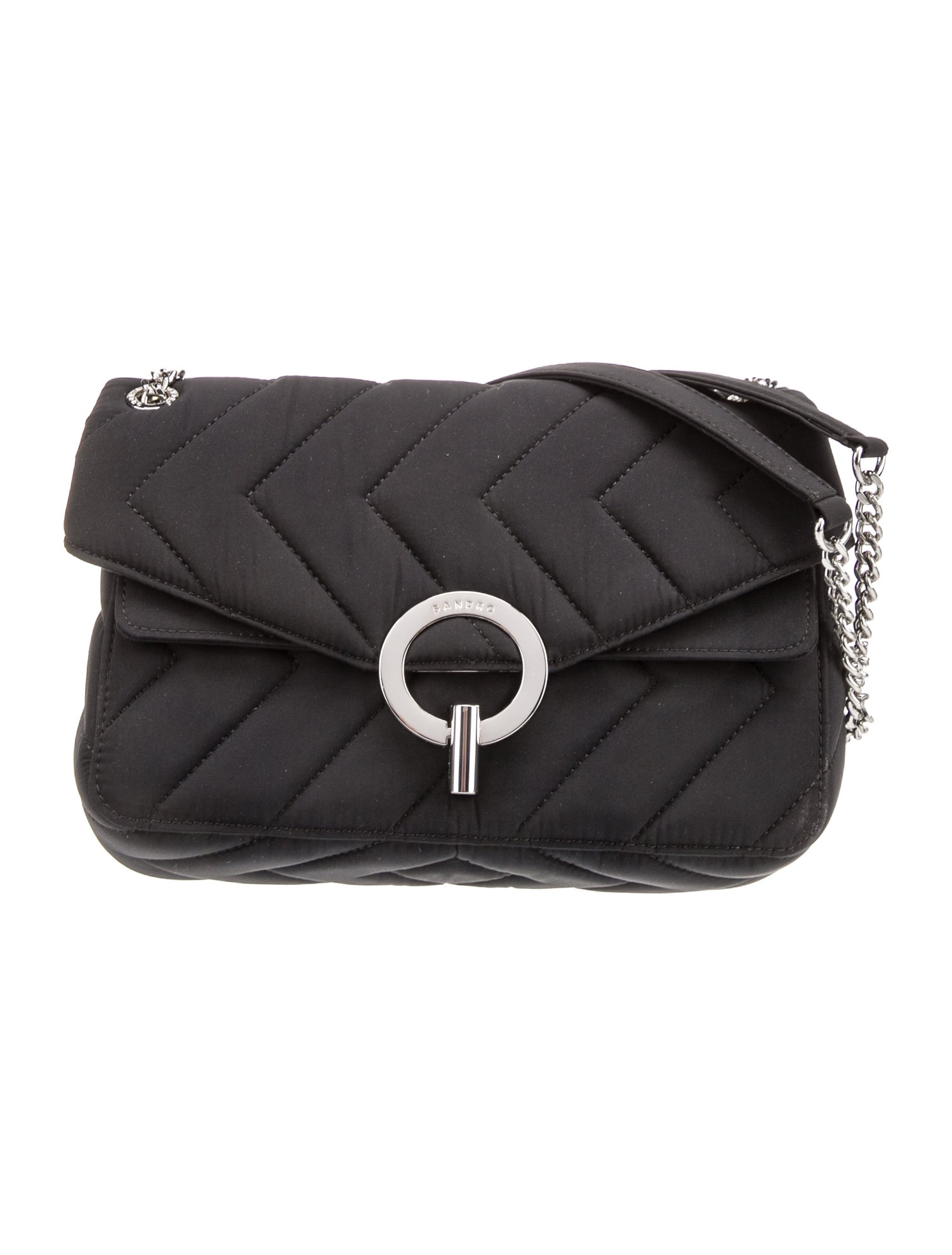 Sandro Nylon Shoulder Bag - Black Shoulder Bags, Handbags - WS2183429 ...
