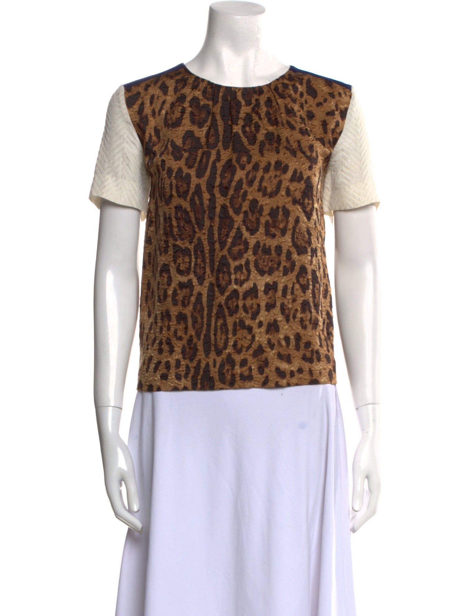 Sandro Silk Animal Print T-Shirt - Brown Tops, Clothing - WS2184084 ...