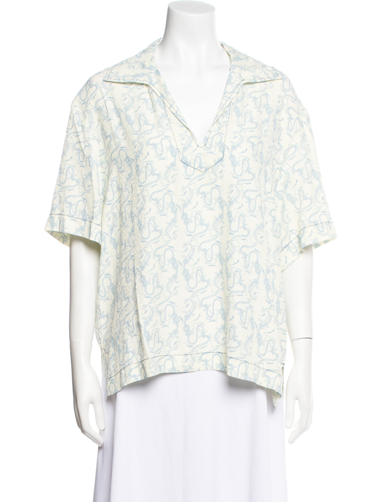 Sandro Printed Short Sleeve Polo w/ Tags - Yellow Tops, Clothing ...