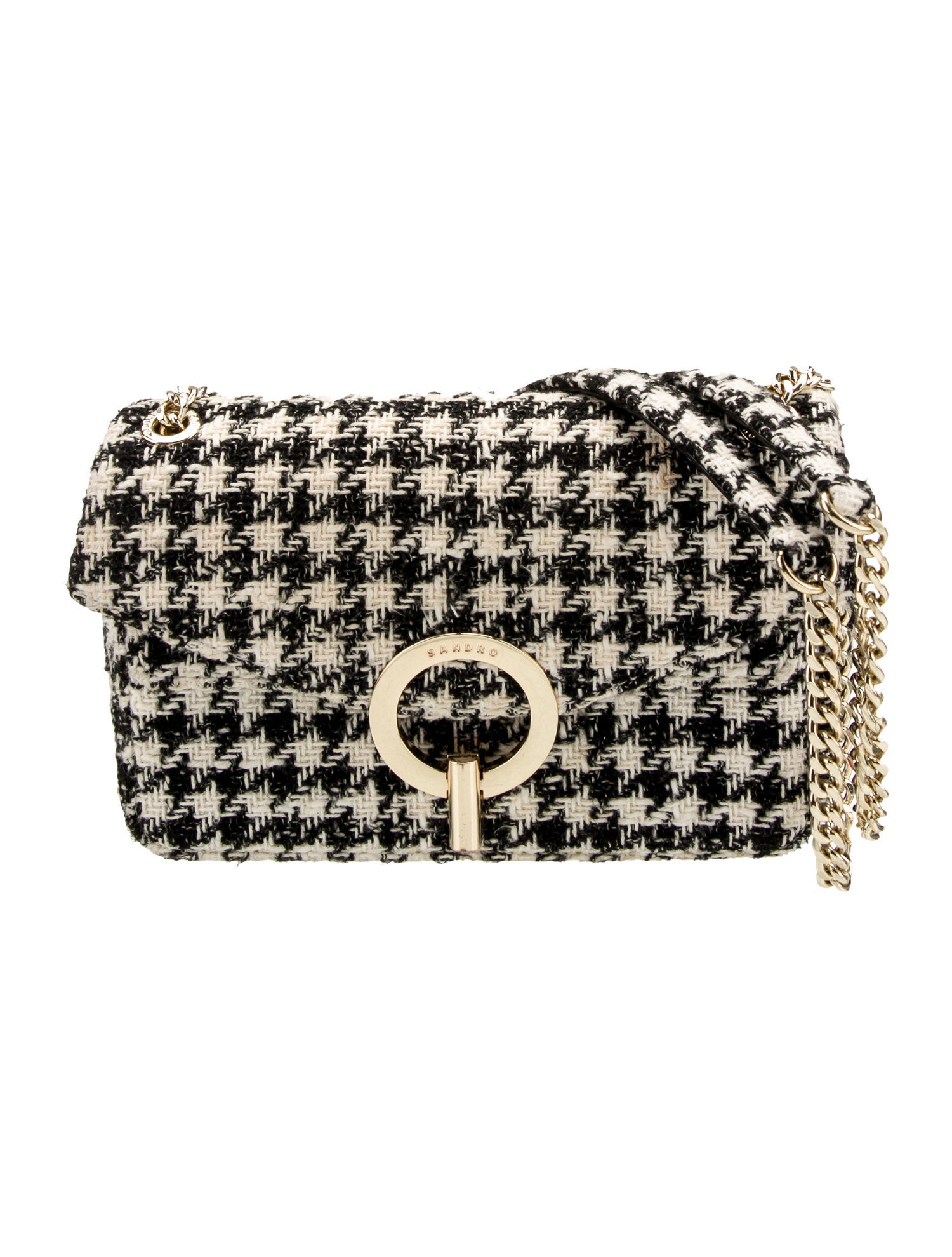 Sandro Tweed Shoulder Bag - Black Shoulder Bags, Handbags - WS2185064 ...