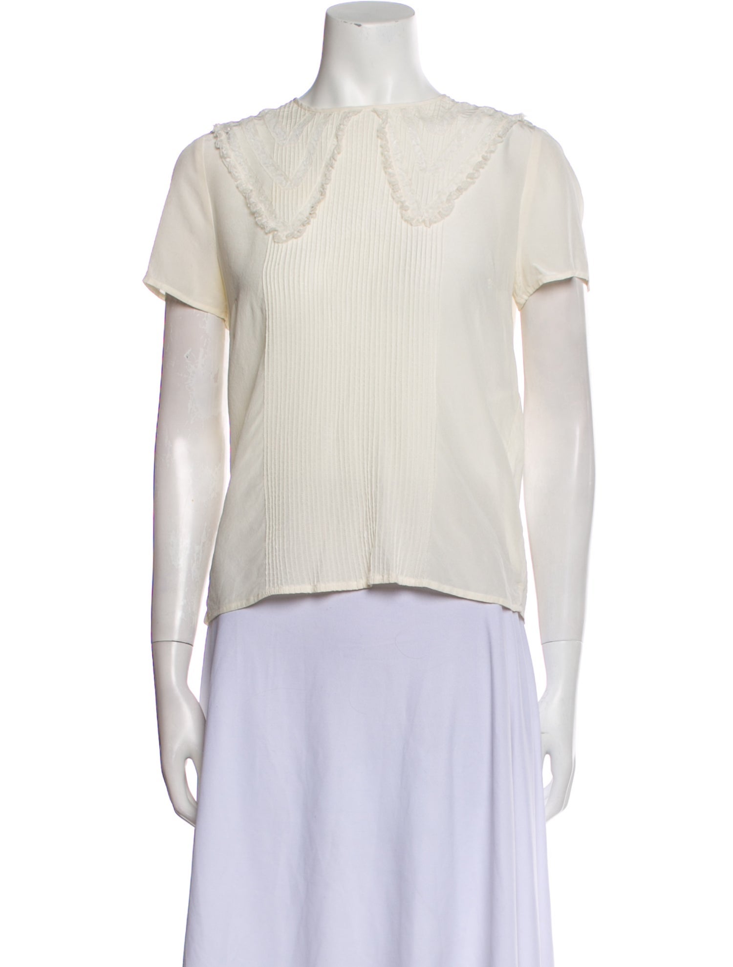 Sandro Silk Bateau Neckline Blouse - Blue Tops, Clothing - WS2188670 ...