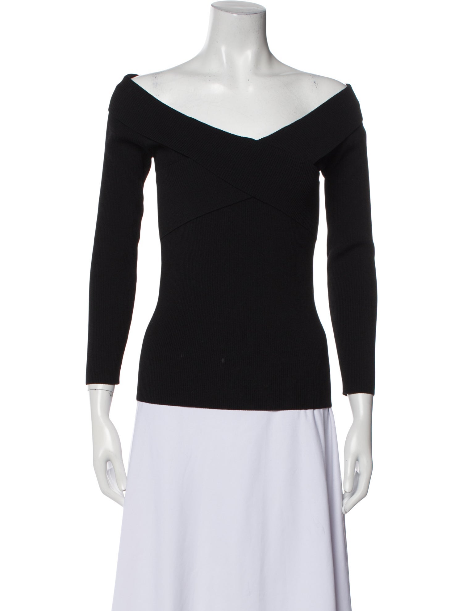 Sandro One-Shoulder Three-Quarter Sleeve Top - Black Tops, Clothing ...