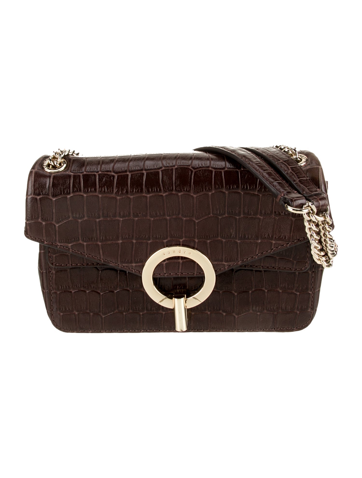 Sandro Leather Shoulder Bag - Brown Shoulder Bags, Handbags - WS2192761 ...