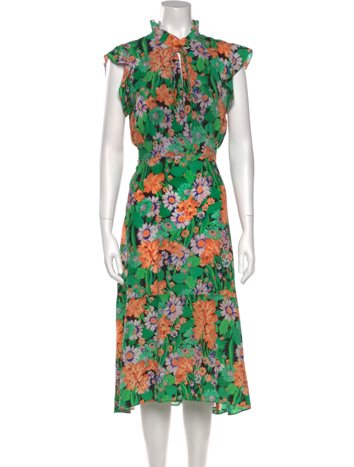 Sandro Silk Midi Length Dress - Green Dresses, Clothing - WS2193312 ...