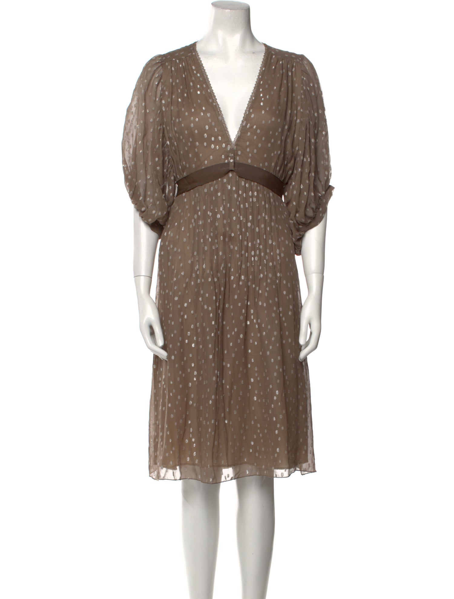 Sandro Silk Knee-Length Dress - Brown Dresses, Clothing - WS2194228 ...