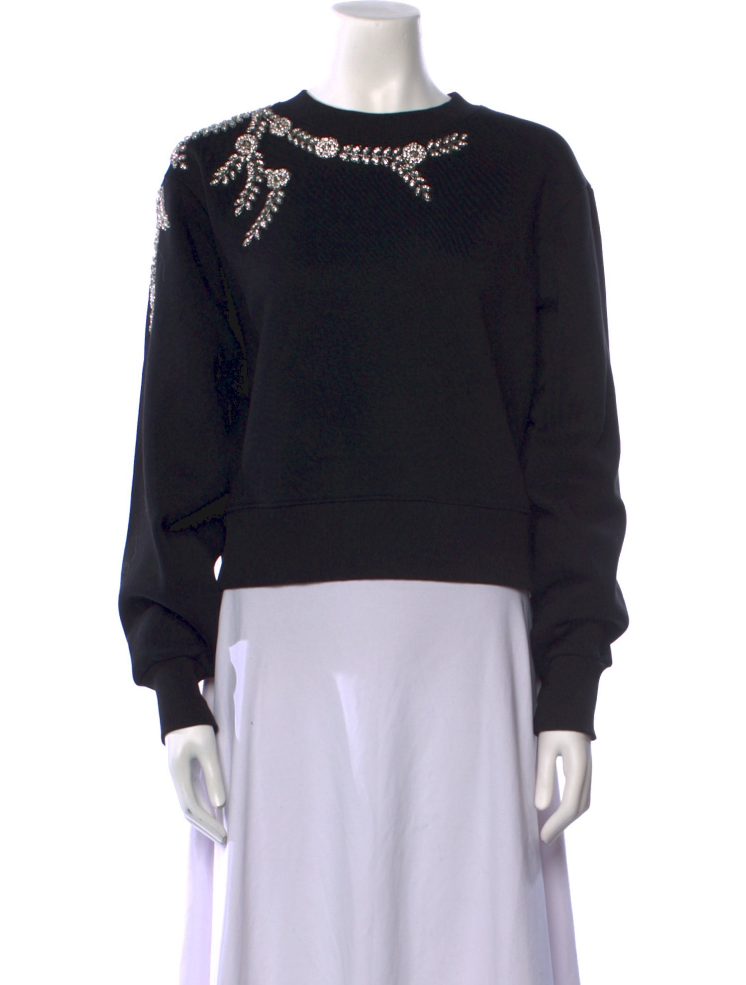 Sandro Crew Neck Long Sleeve Sweatshirt - Black Tops, Clothing ...