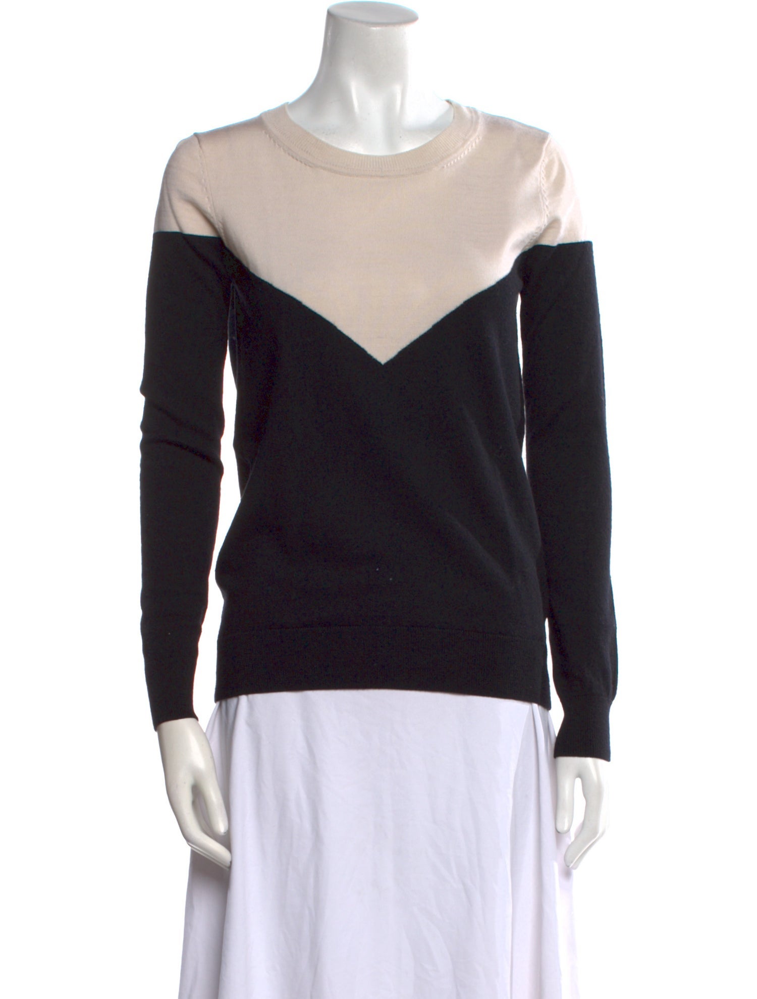 Sandro Merino Wool Colorblock Pattern Sweater - Black Knitwear ...