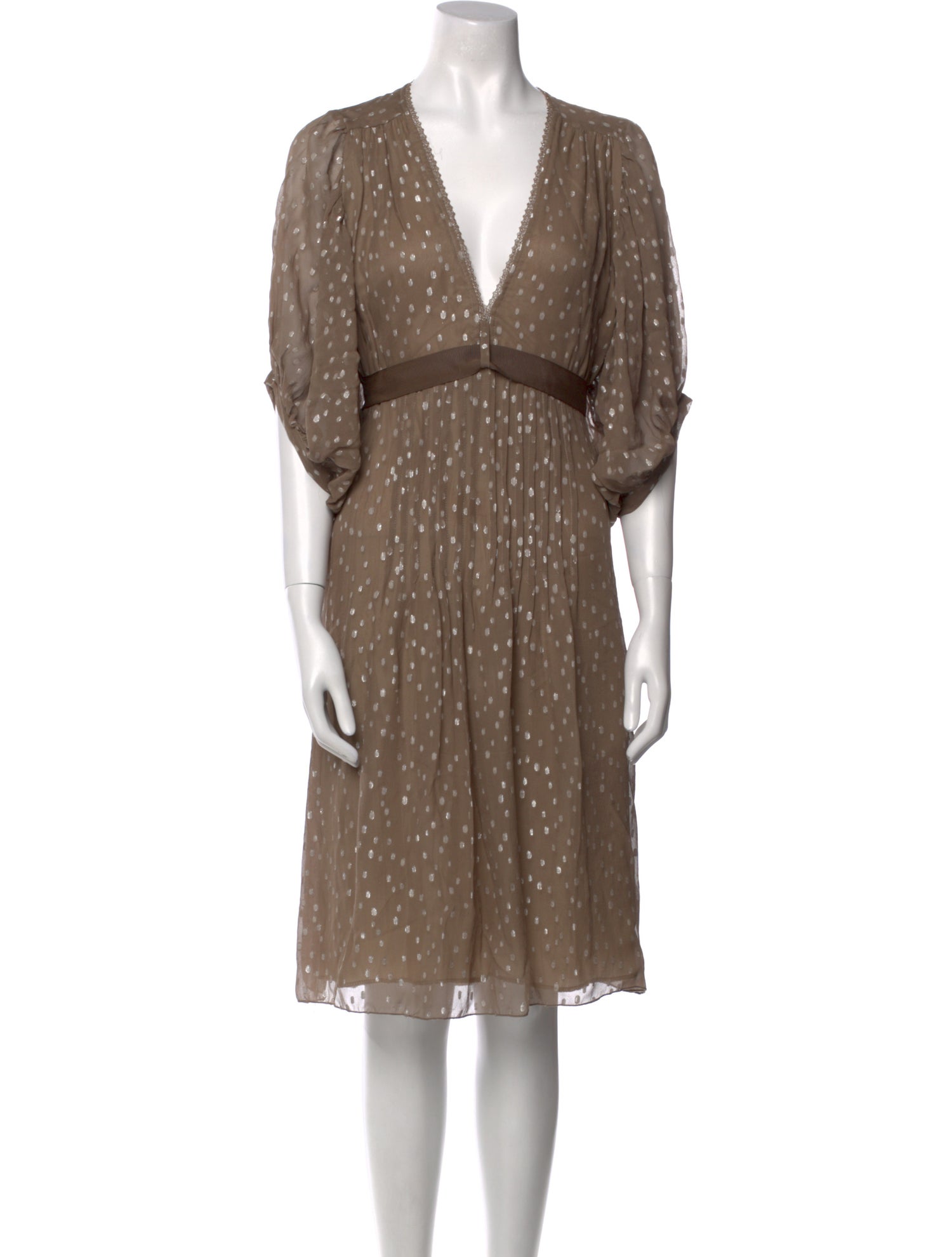 Sandro Silk Knee-Length Dress - Neutrals Dresses, Clothing - WS2201550 ...