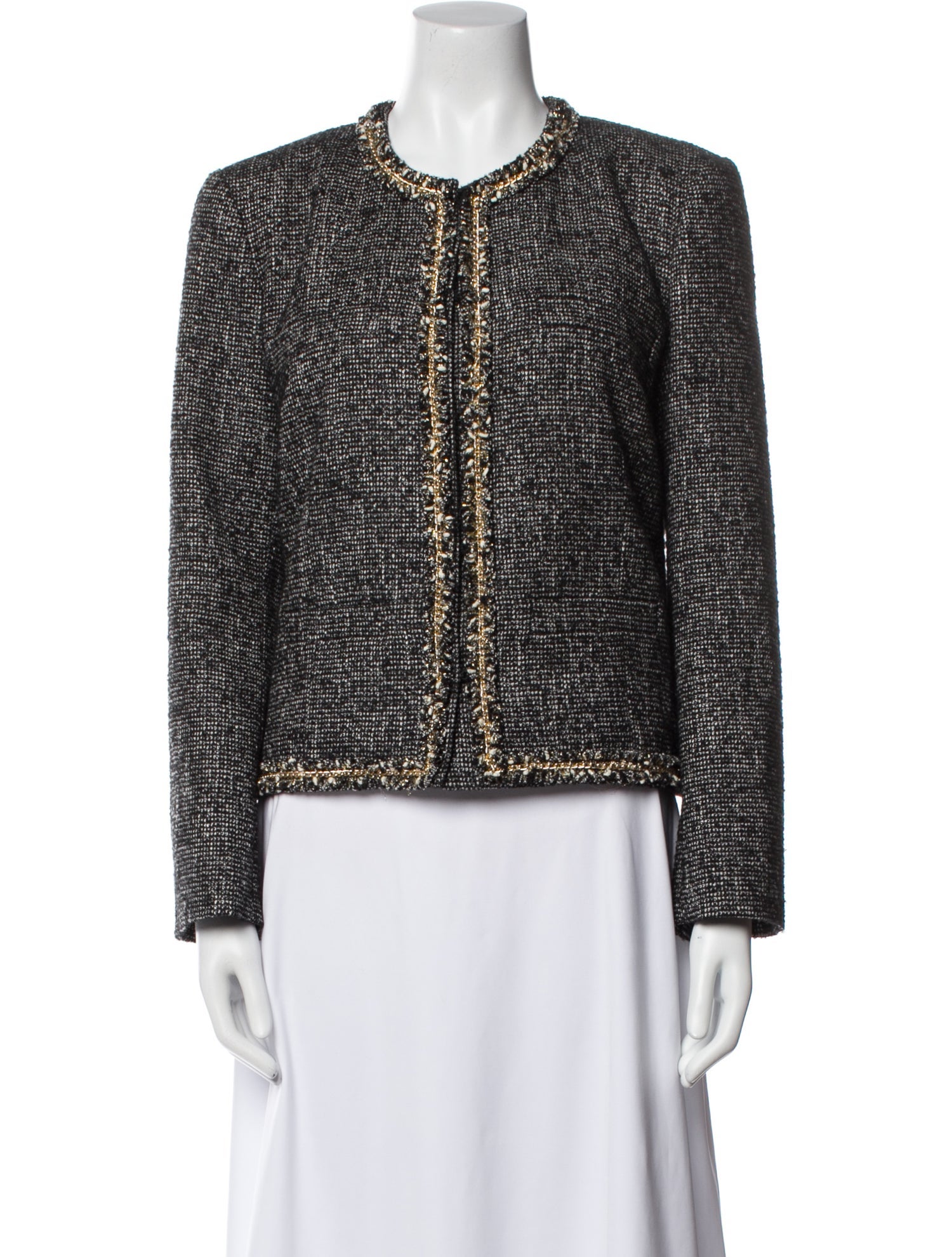 Sandro Tweed Pattern Evening Jacket w/ Tags - Black Jackets, Clothing ...