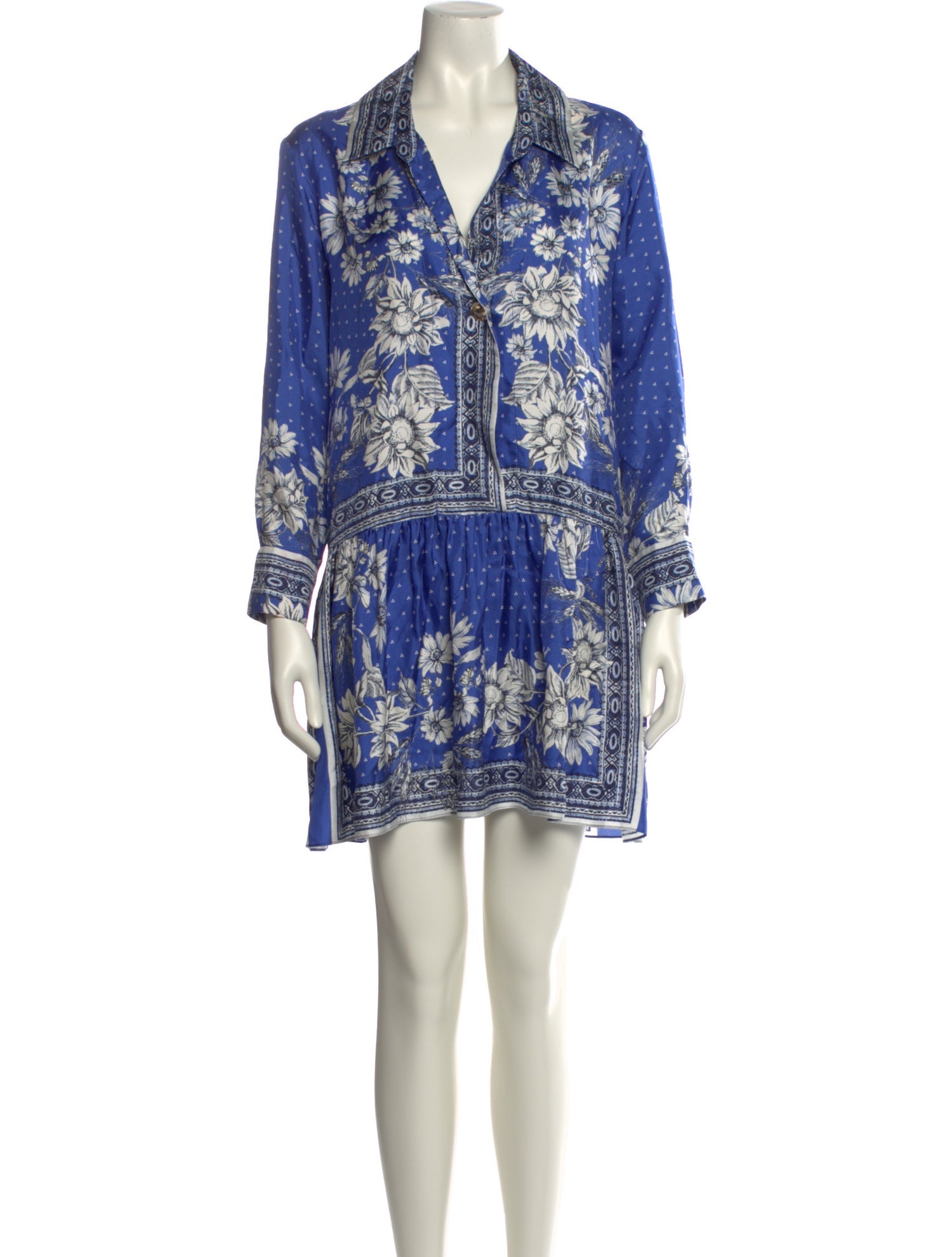 Sandro Silk Mini Dress - Blue Dresses, Clothing - WS2213563 | The RealReal