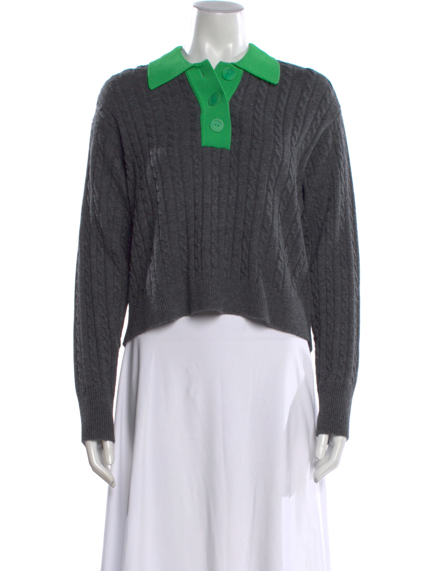 Sandro Wool V-Neck Sweater - Grey Knitwear, Clothing - WS2223350 | The ...