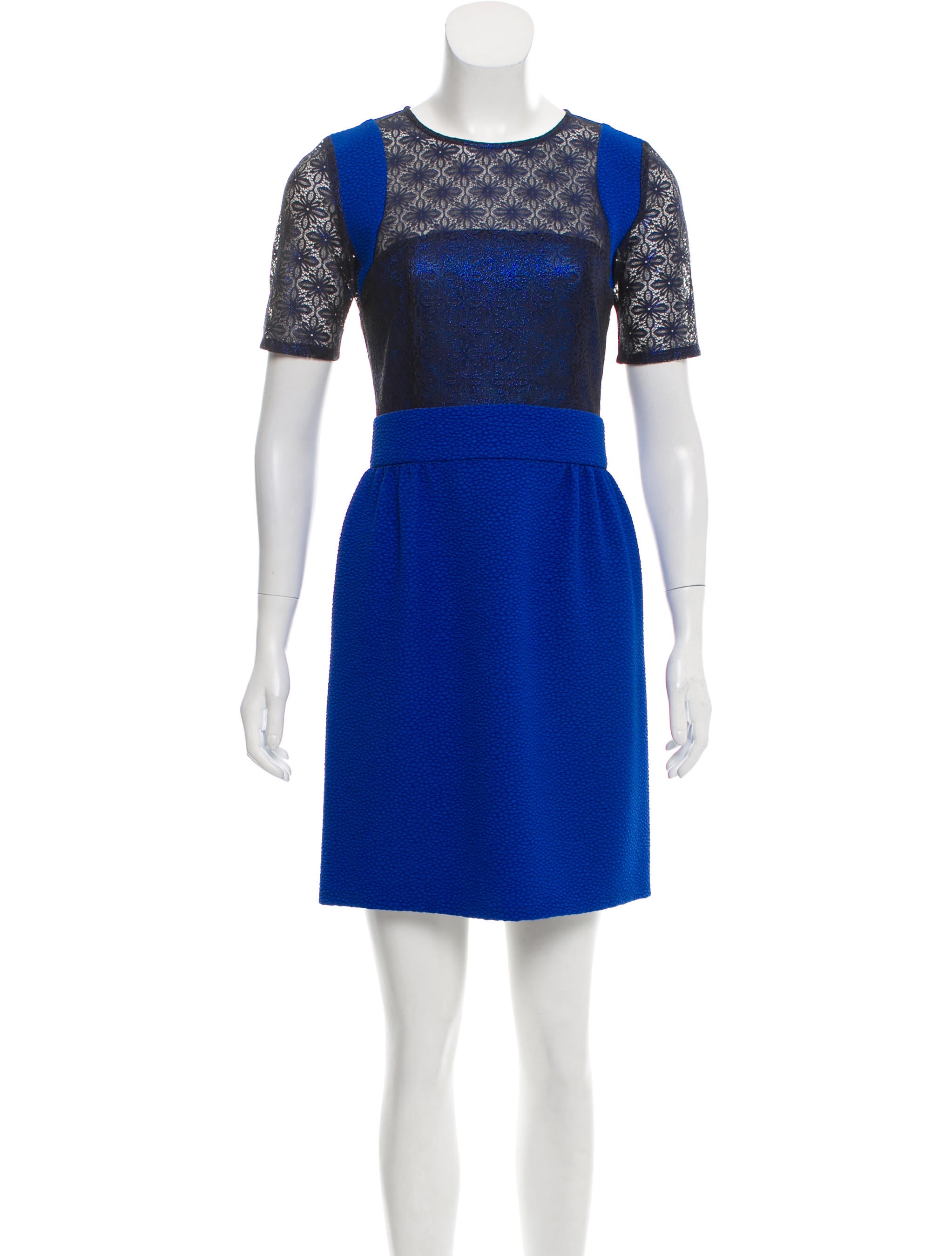 Sandro Lace-Accented Mini Dress - Clothing - WS231116 | The RealReal