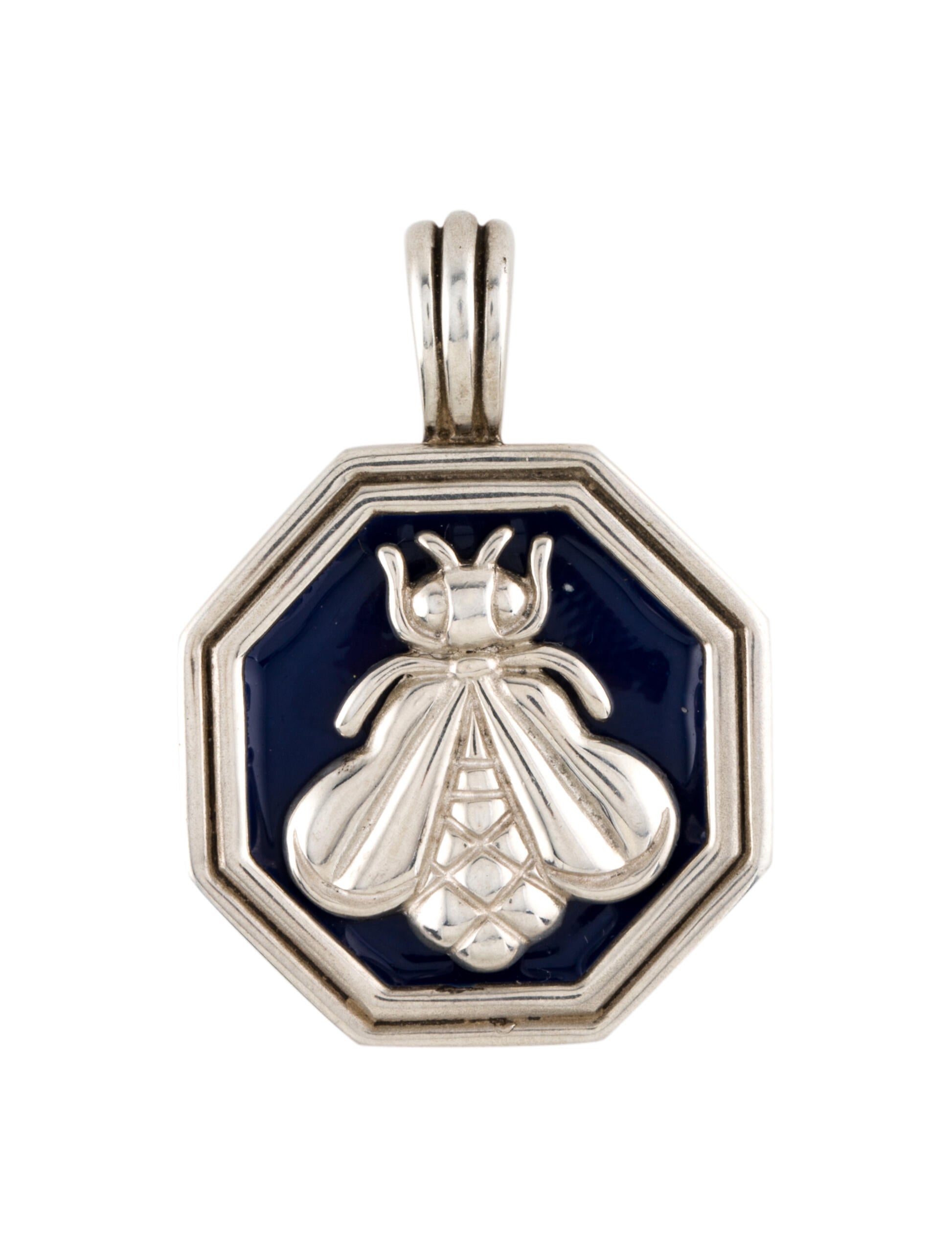 Slane Enamel Bee Pendant - Blue, Sterling Silver Pendant Necklace ...