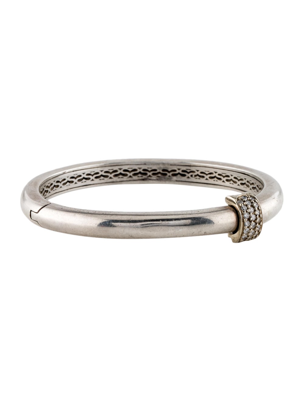 Slane Diamond Hinged Bracelet Bangle - Sterling Silver Bangle ...