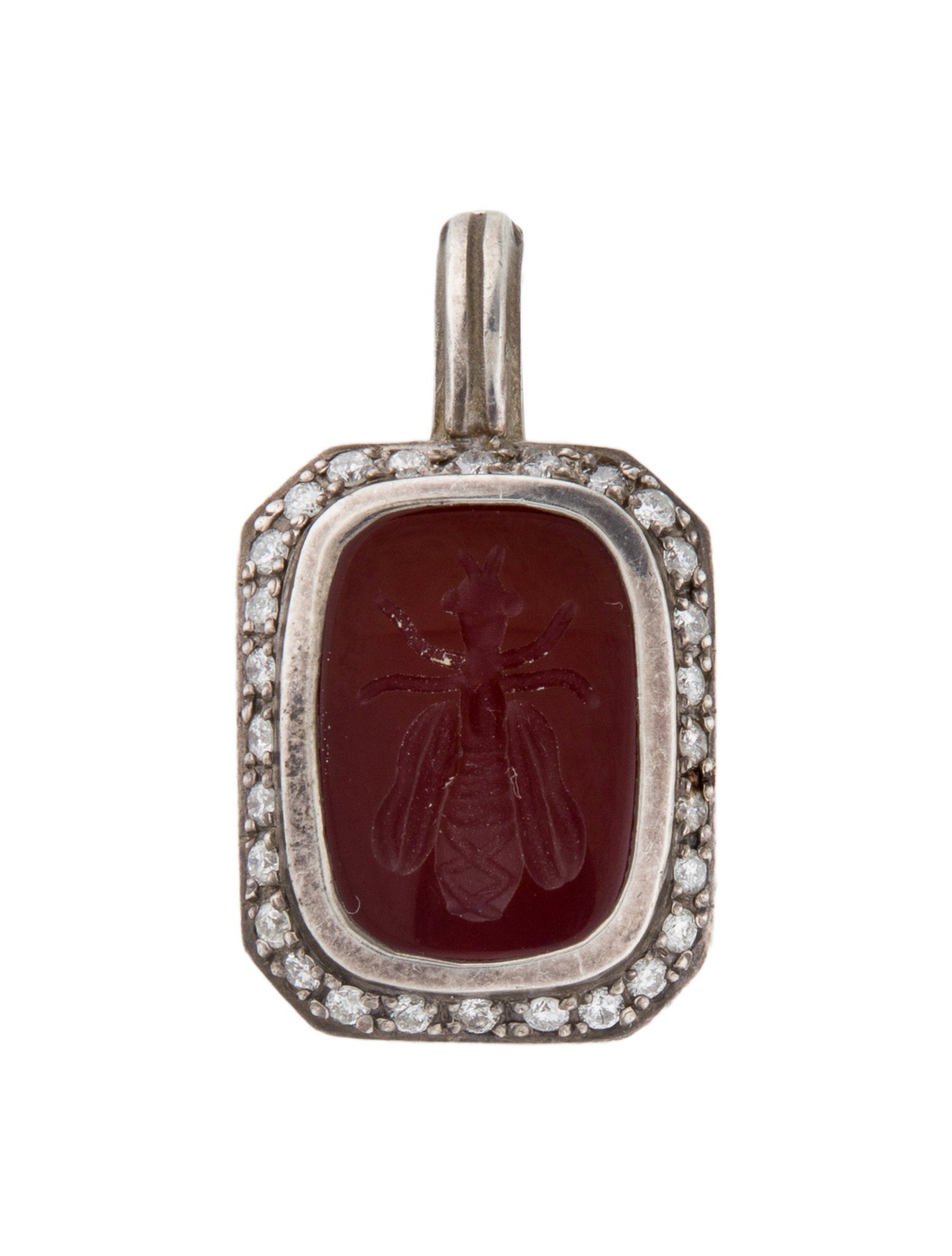 Slane Carnelian & Diamond Grace Bee Intaglio Pendant - Sterling Silver ...