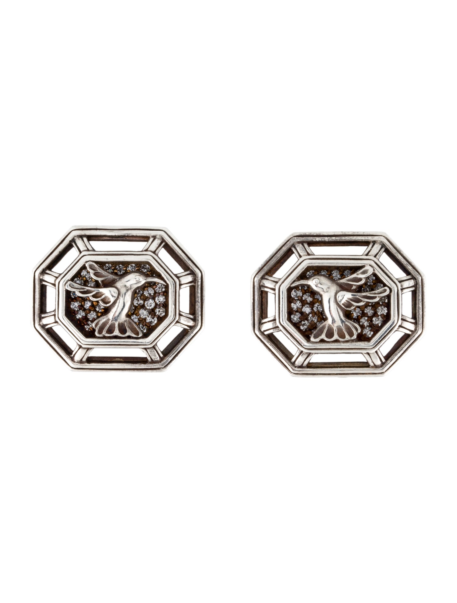 Slane Diamond Hummingbird Clip-On Earrings - Sterling Silver Clip-On ...