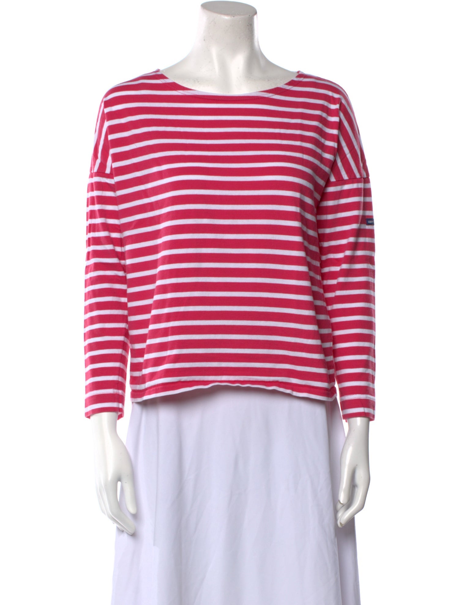 Saint James Striped Bateau Neckline Sweater - Pink Knitwear, Clothing ...