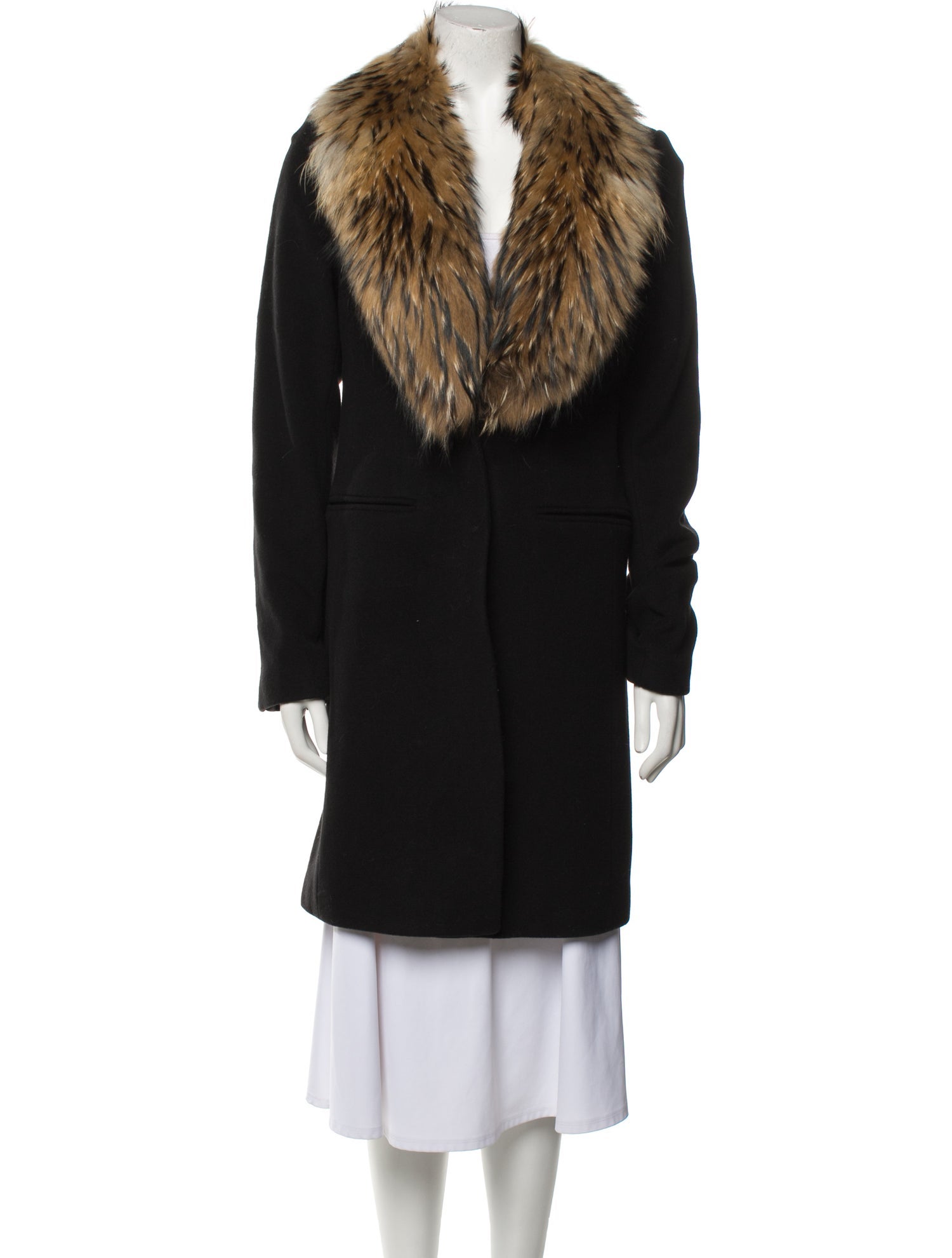 SAM. Wool Fur Coat - Black Coats, Clothing - WSAMM27791 | The RealReal